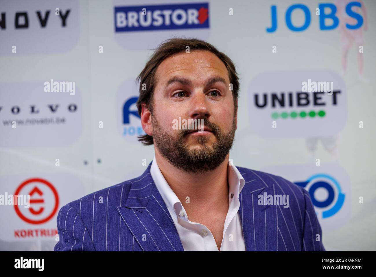Kortrijk, Belgium. 14th June, 2023. New Kortrijk owner Michael Kaminski ...