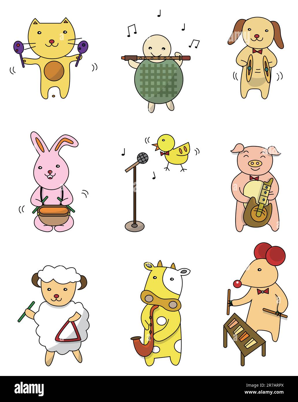 cartoon animal play music icon Stock Vector Image & Art - Alamy