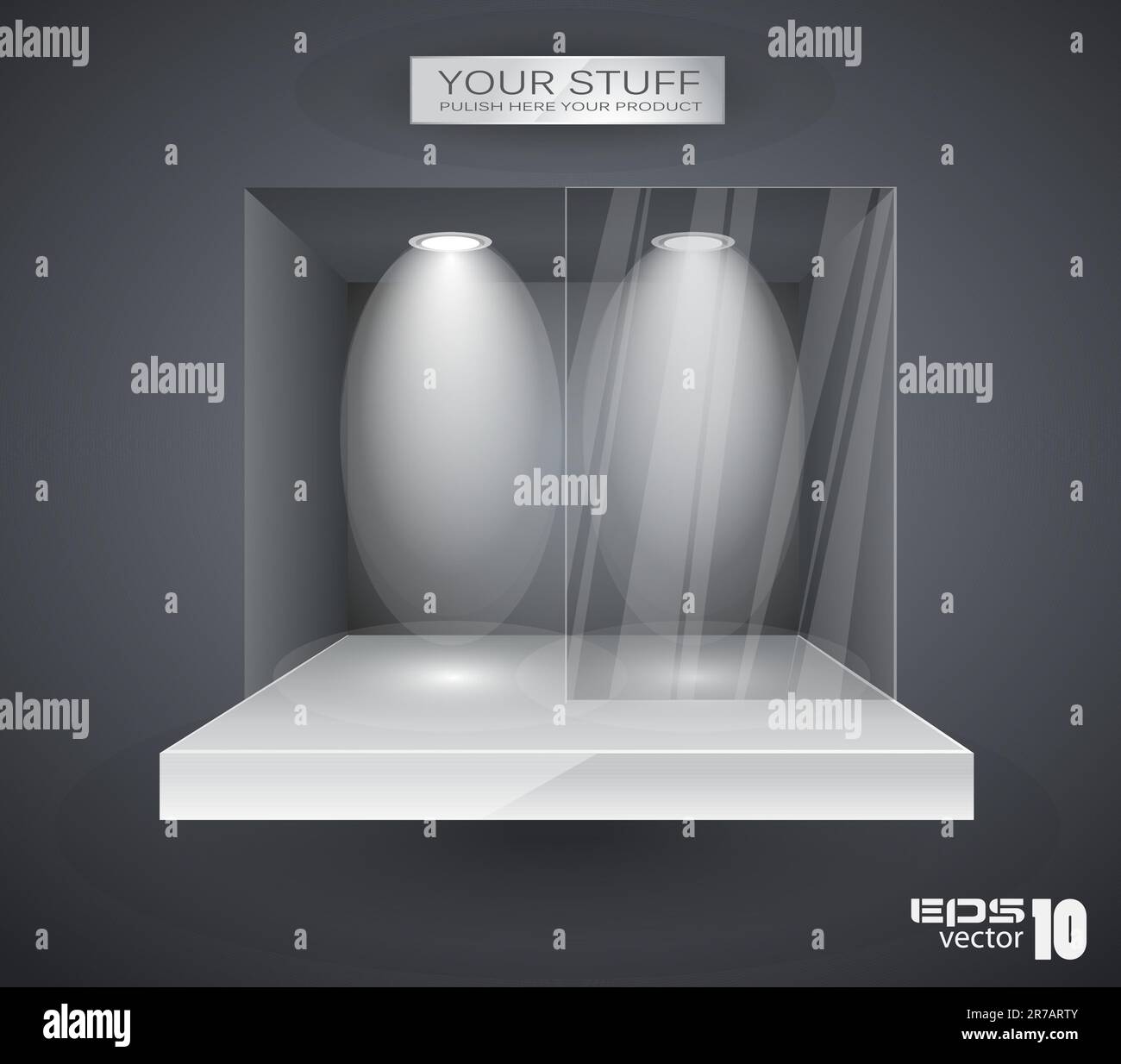 Advertising Space Box for Your Product with LED spotlights Stock Vector ...