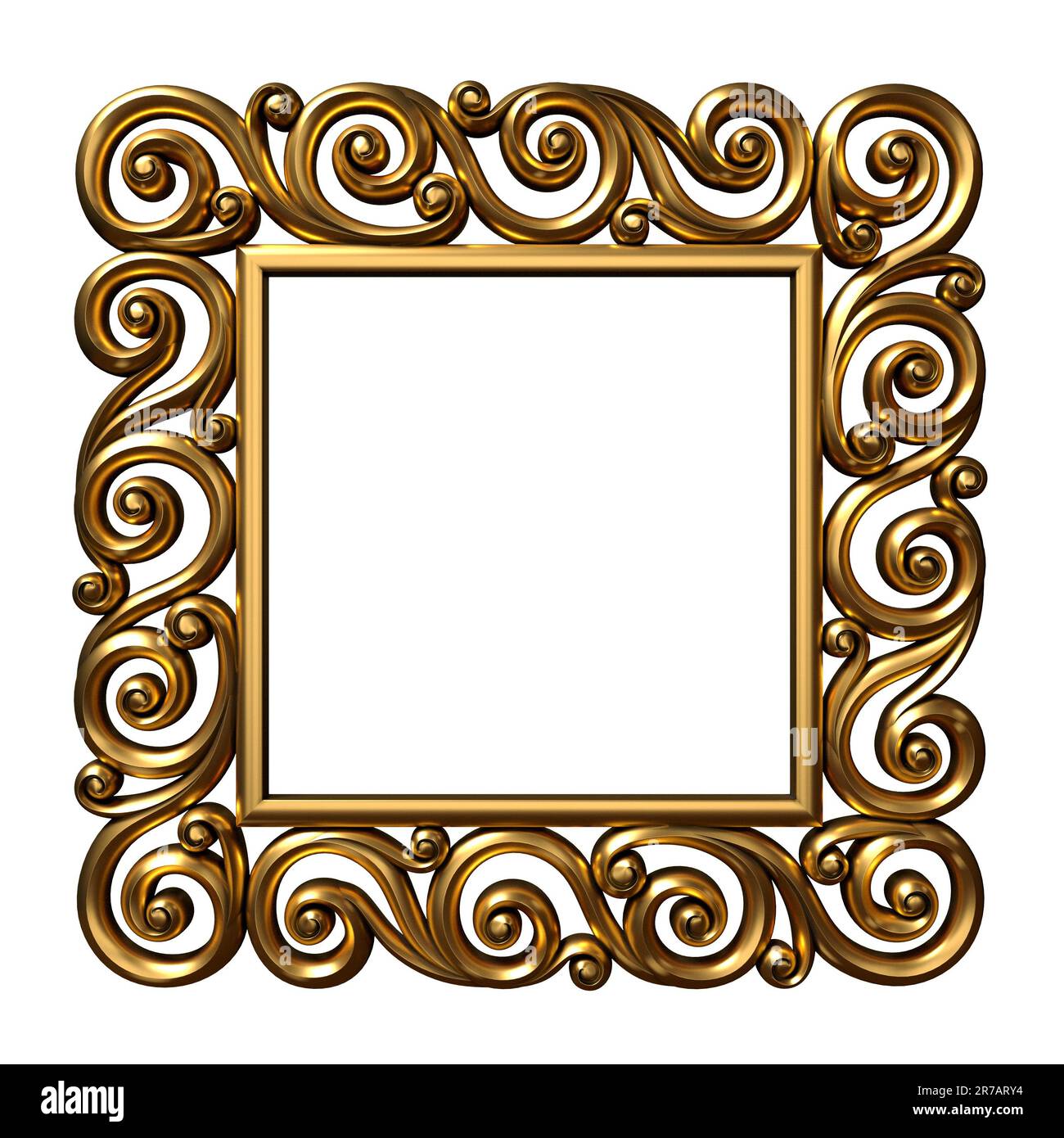 Classic golden frame baroque style cover postcard Stock Photo - Alamy