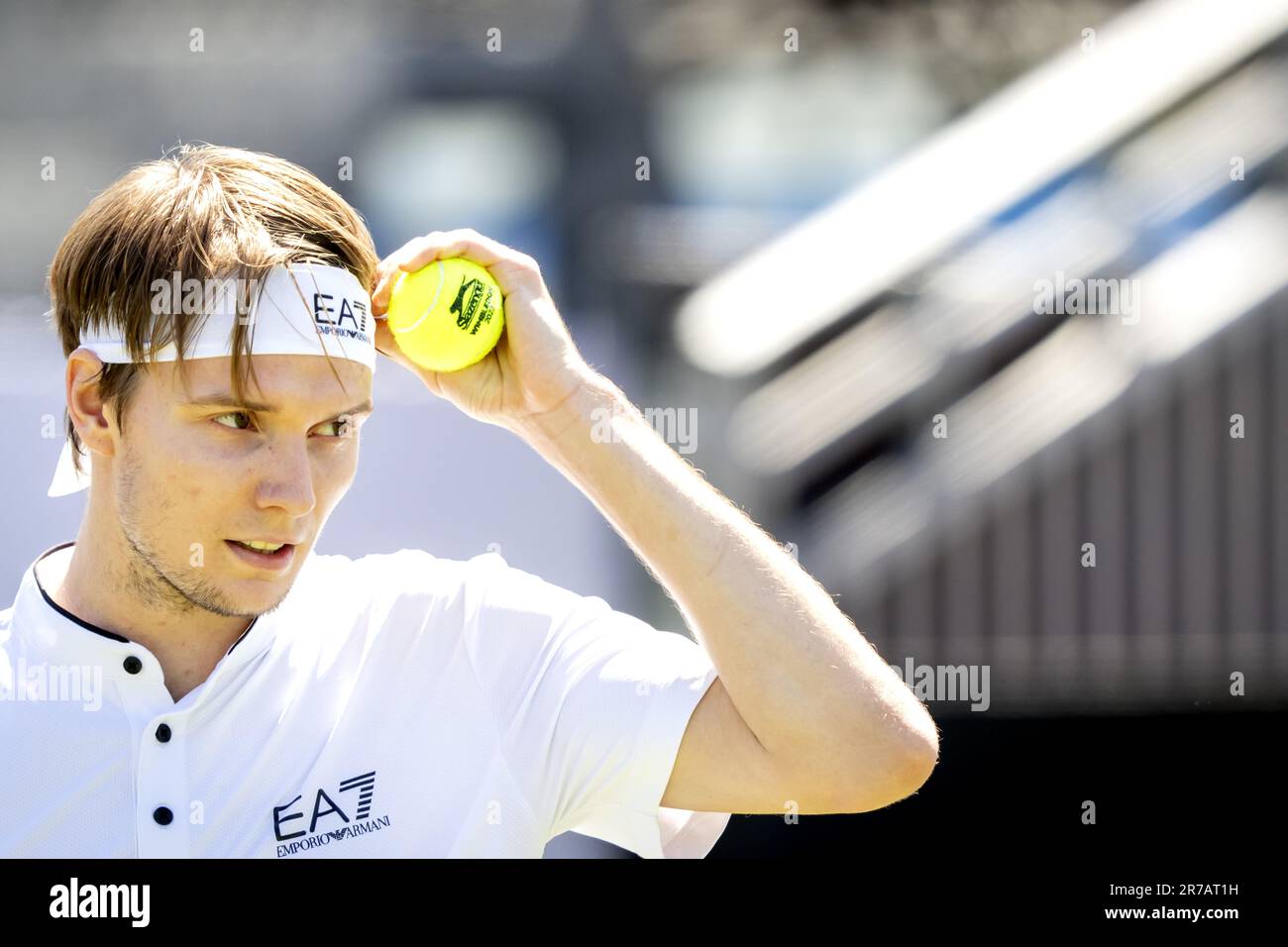 ROSMALEN - Alexander Bublik (KAZ) in action against Jannik Sinner (ITA ...
