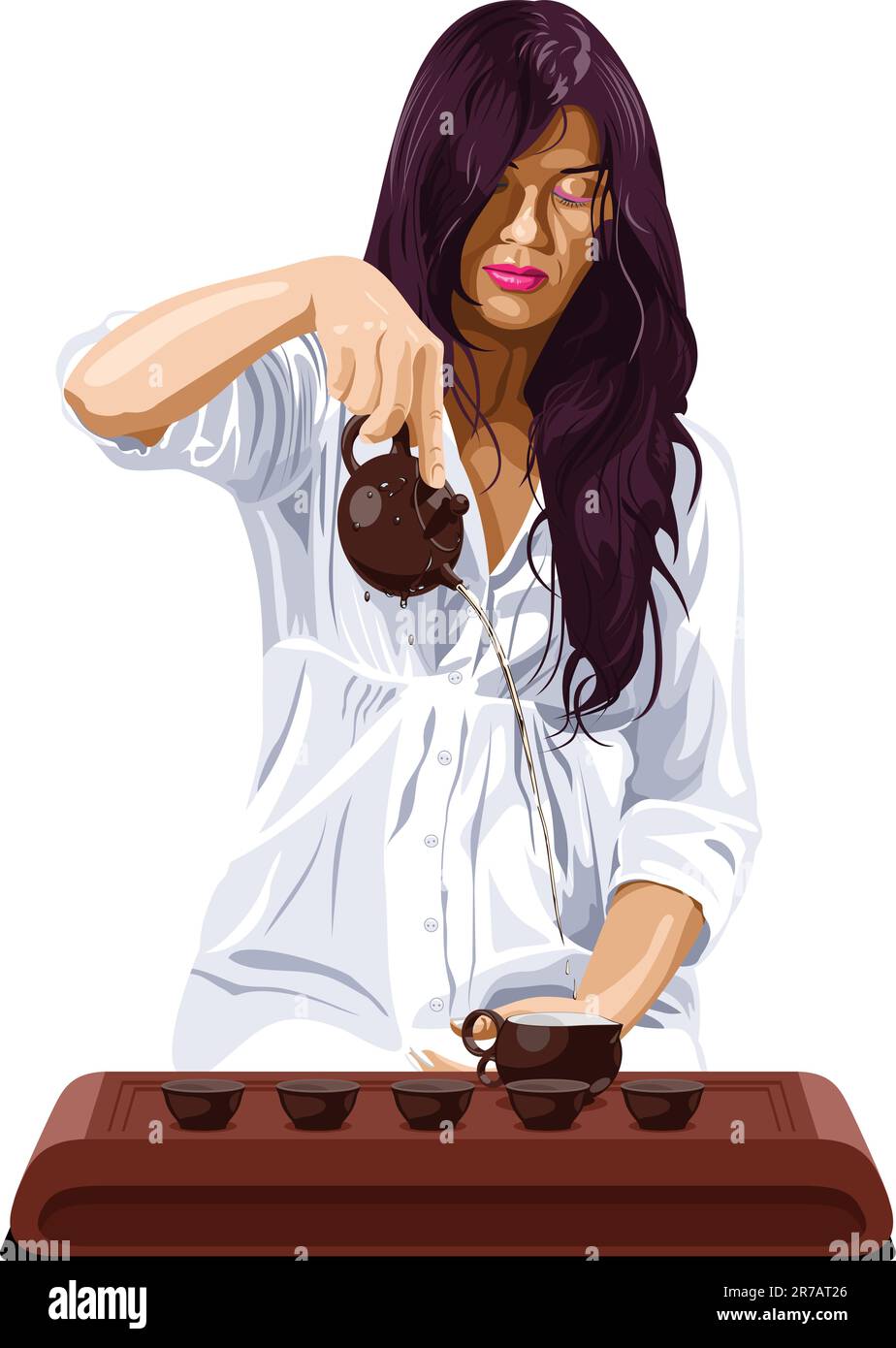 Chinese tea flask Stock Vector Images - Alamy