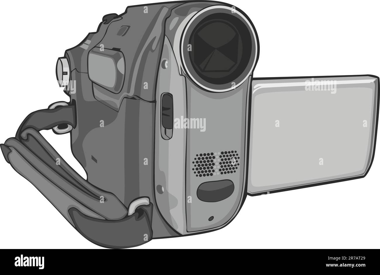fully editable vector illustration of isolated video cam on white ...