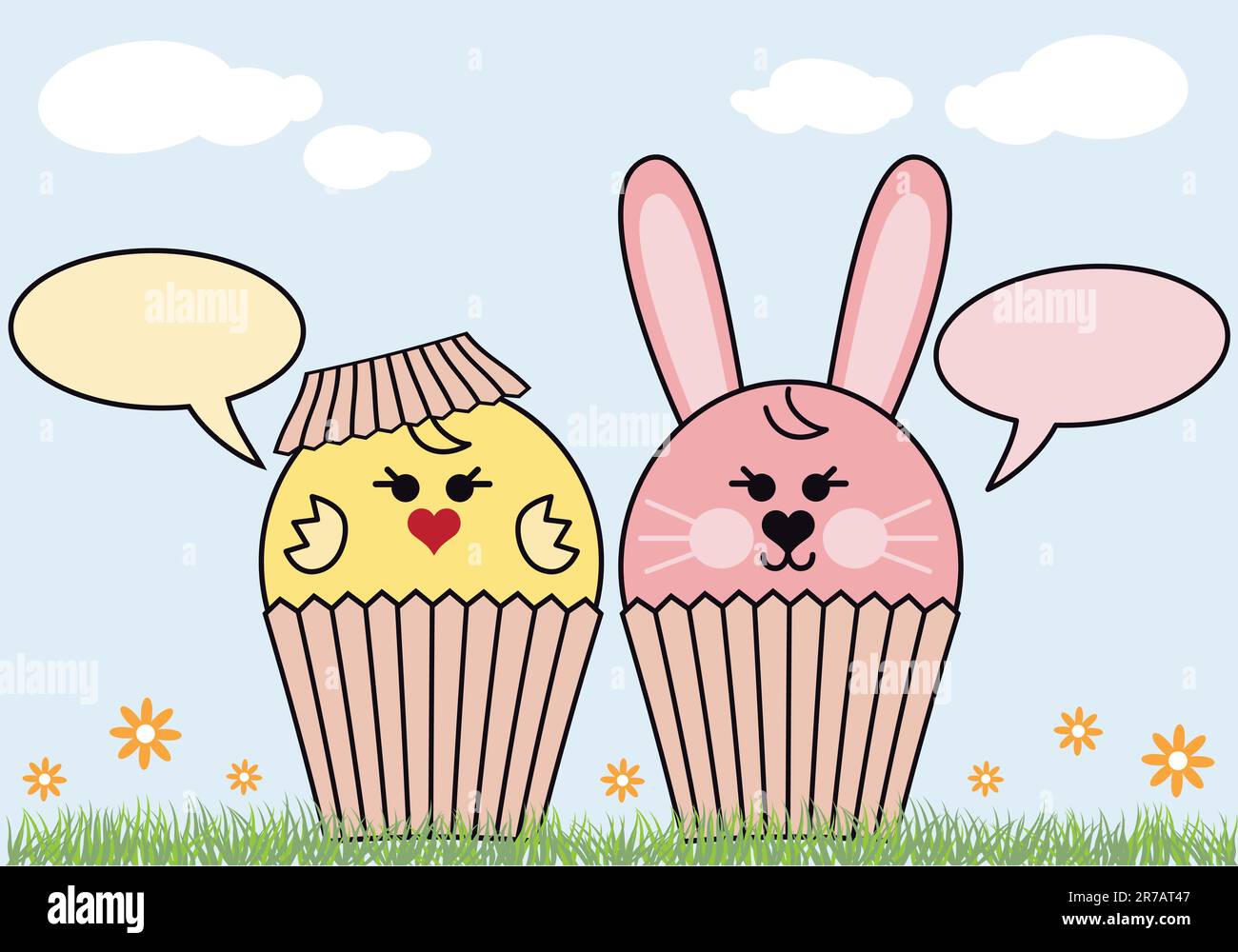 Bunny cupcake Stock Vector Images - Alamy