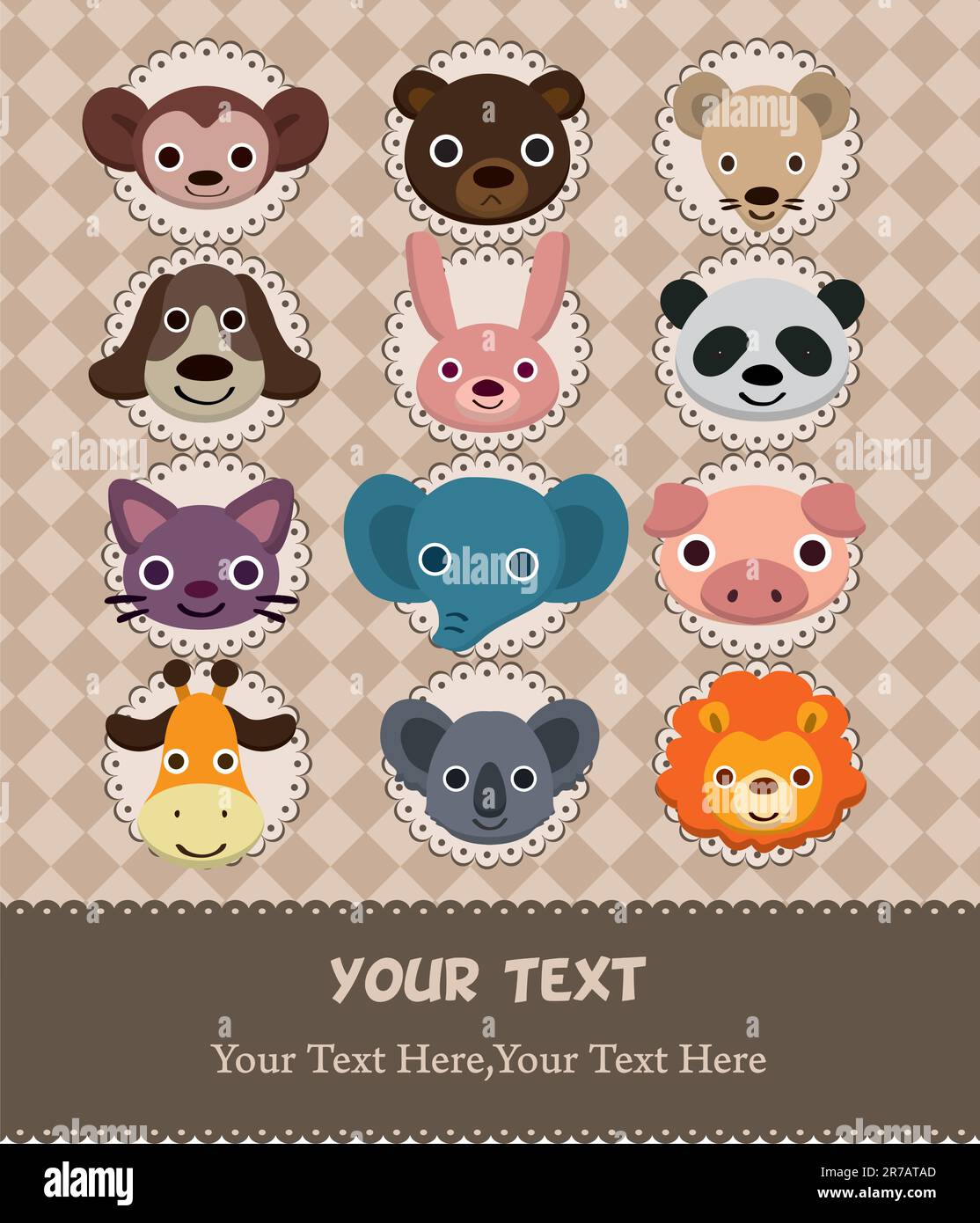 animal face card Stock Vector Image & Art - Alamy