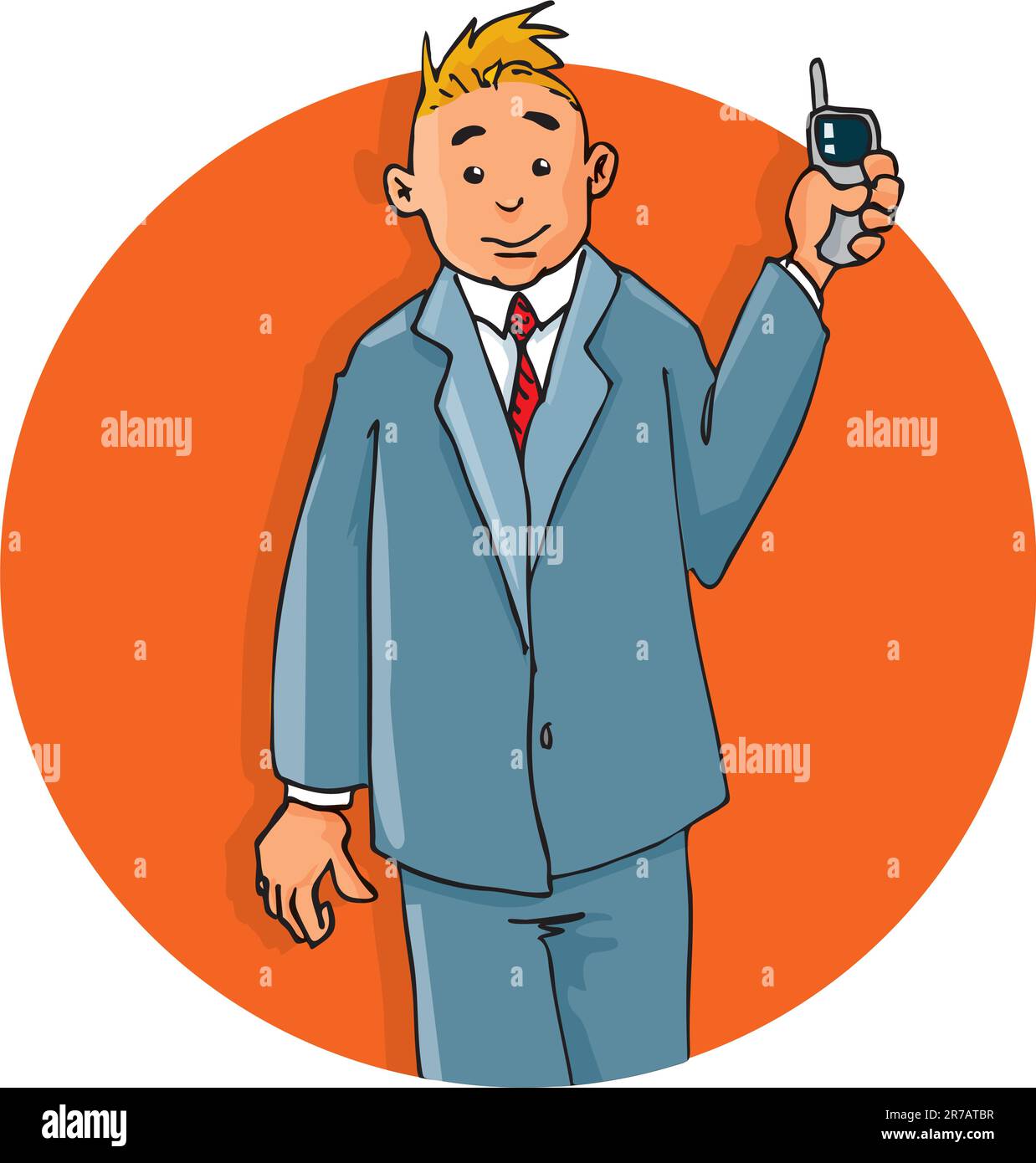Cartoon office worker on the phone. He is smiling Stock Vector Image ...