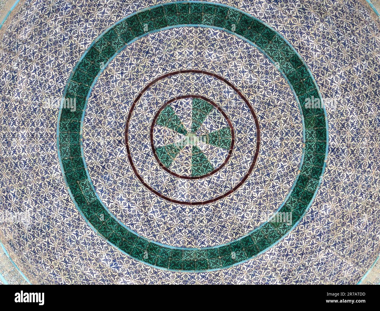 Colorful mosaic tiles. Ancient Arabic patterns on the Dome of the Rock ...