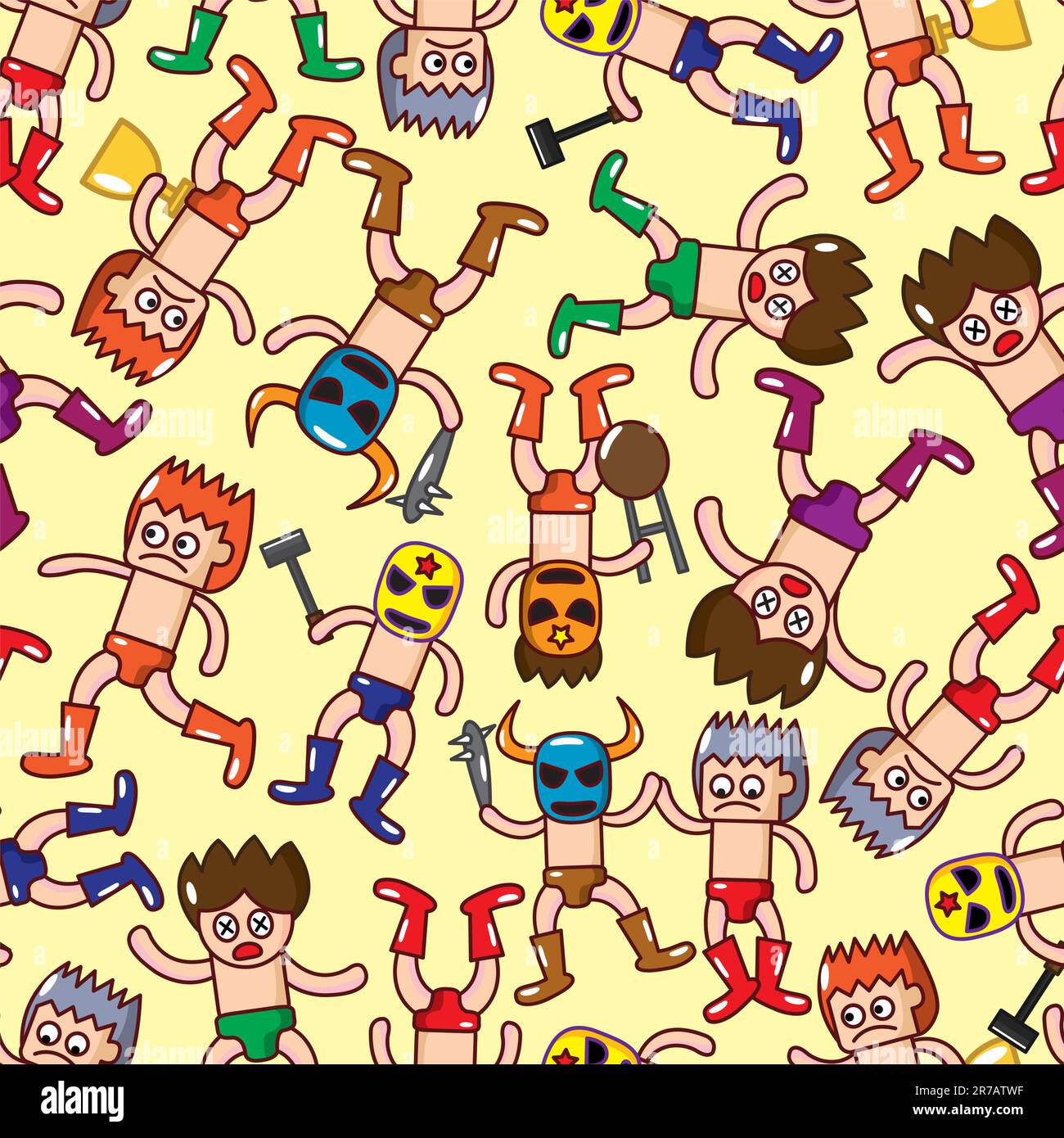 seamless wrestler pattern Stock Vector Image & Art - Alamy