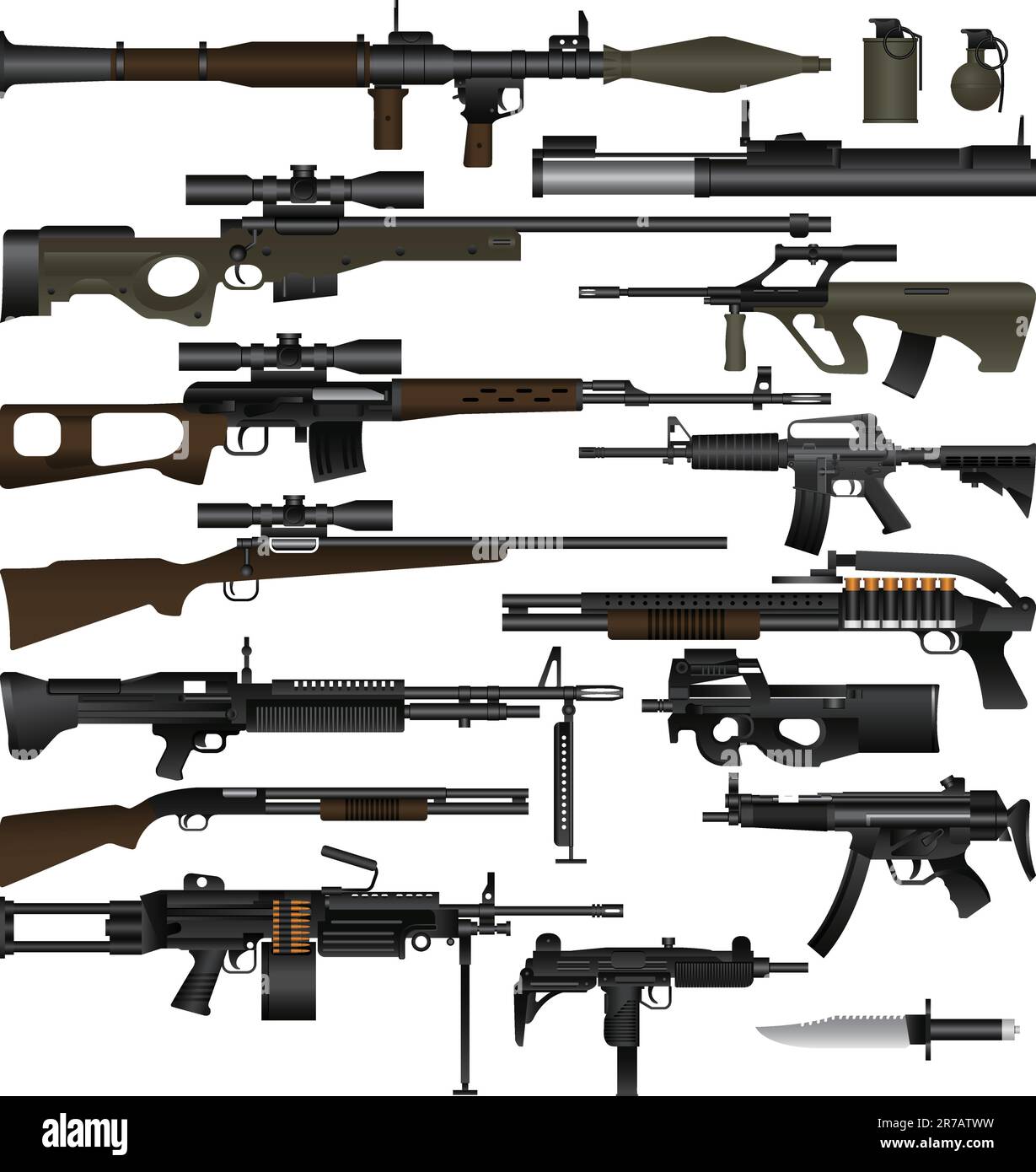 Layered vector illustration of various weapons Stock Vector Image & Art ...