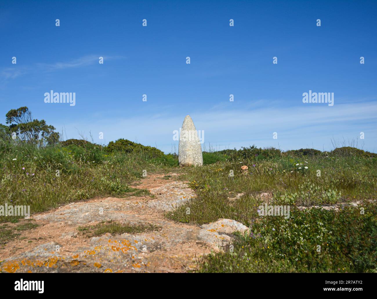 A historic Celtic symbol of fertility on a mountain in Portugal Stock ...