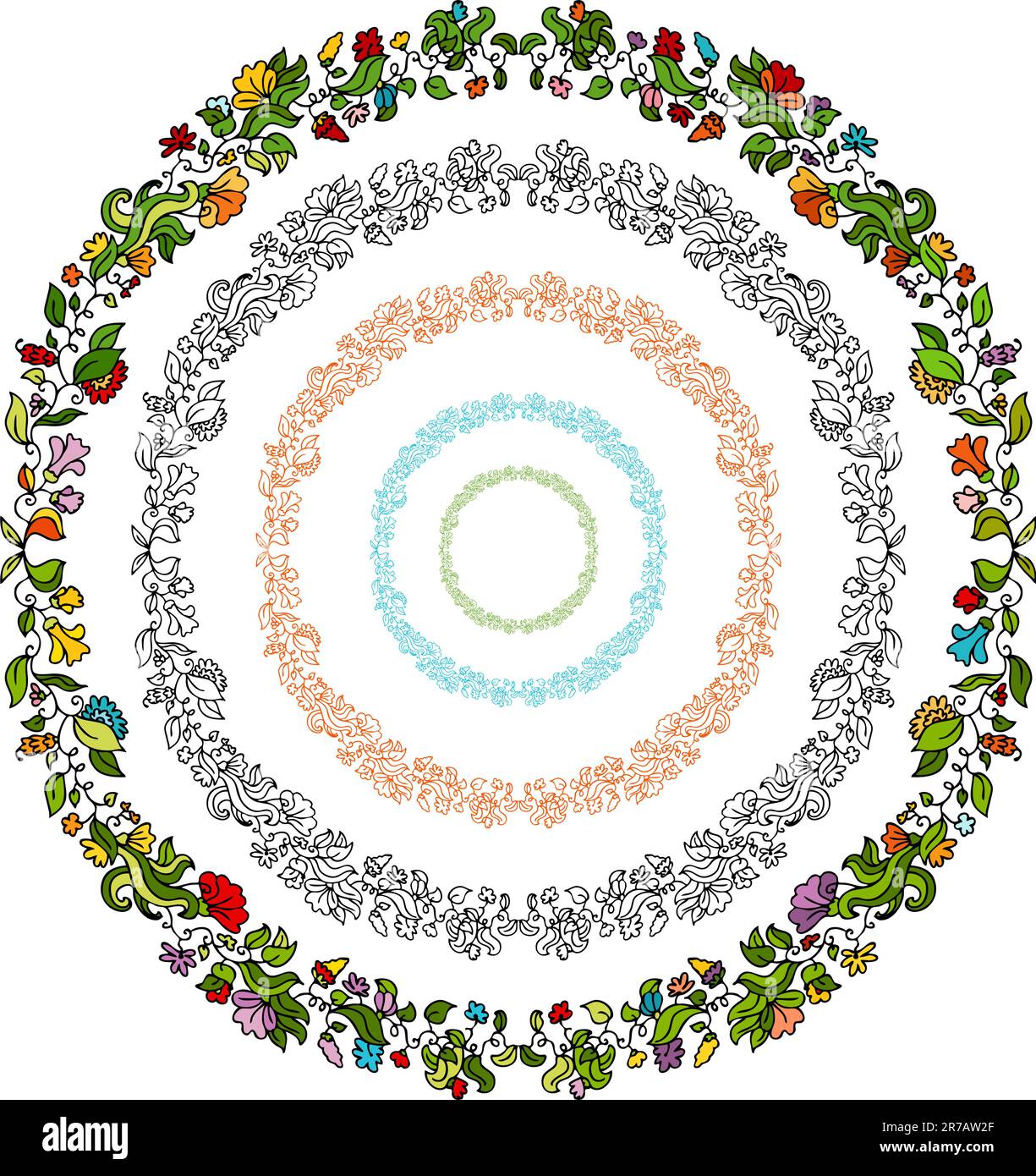 Circular floral arrangement Stock Vector Images - Alamy