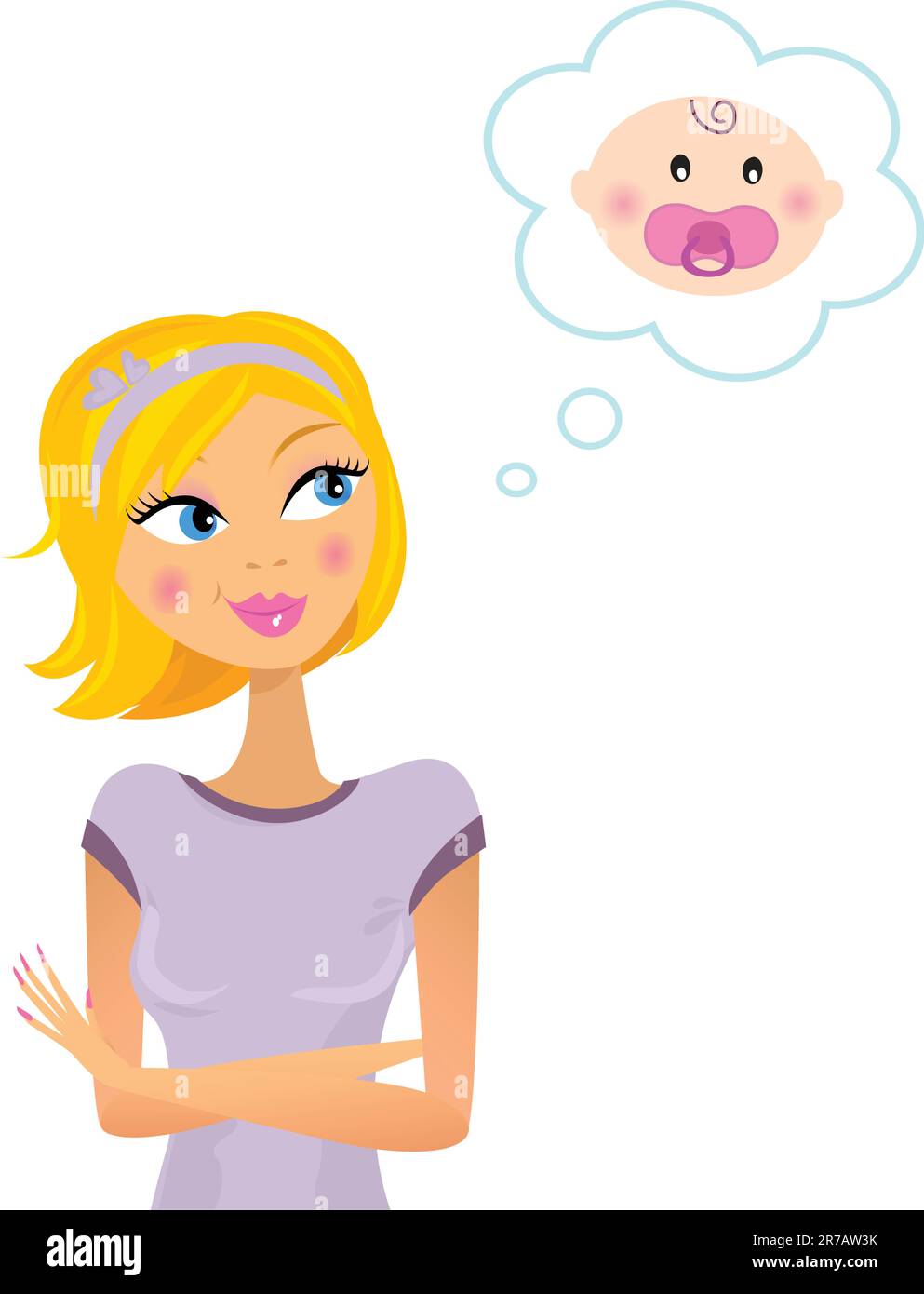 Happy young mother awaiting her baby. Vector Illustration Stock Vector ...