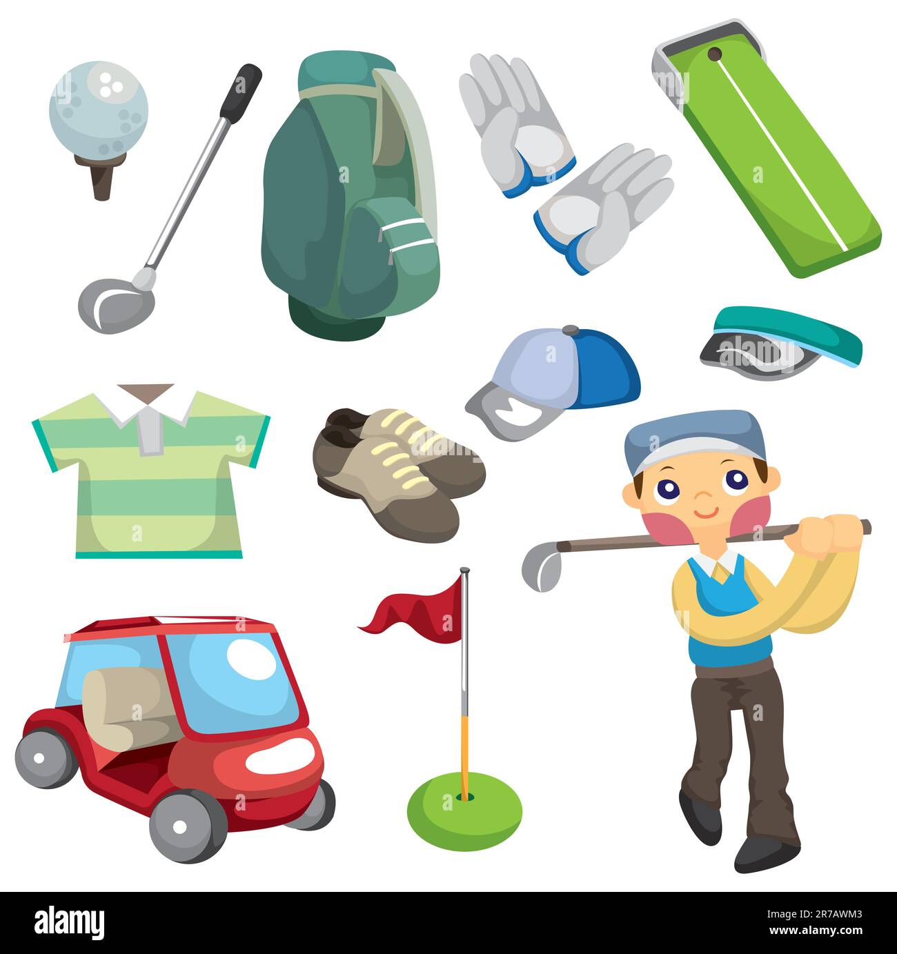 cartoon golf equipment icon Stock Vector Image & Art - Alamy