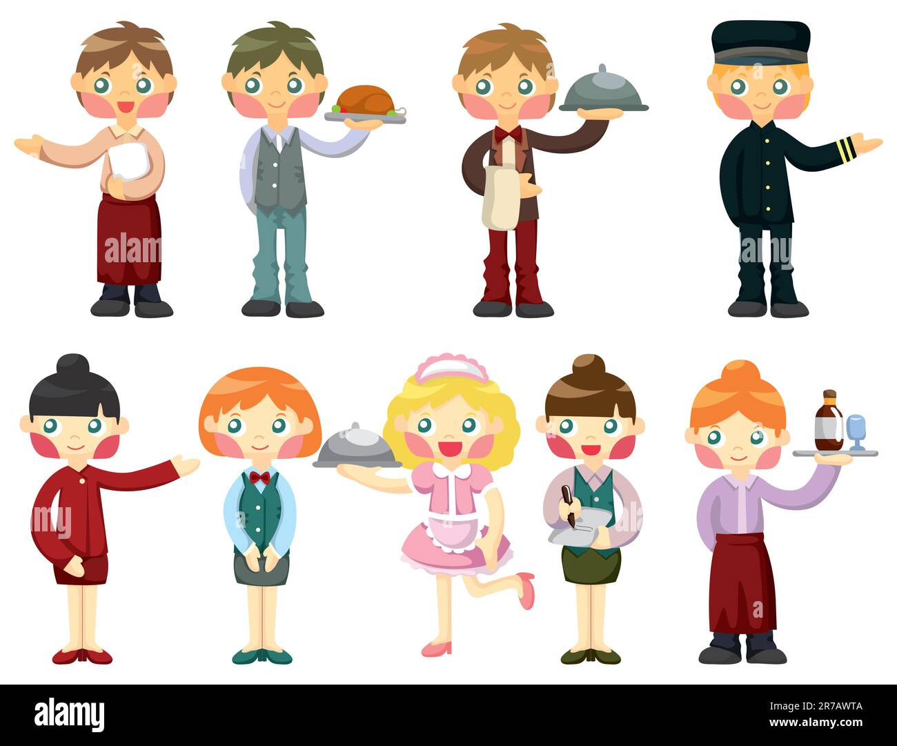 cartoon waiter and waitress icon Stock Vector Image & Art - Alamy