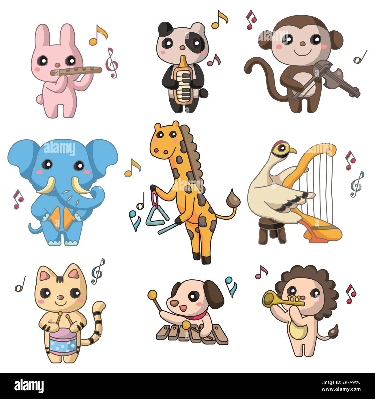 cartoon animal play music icon Stock Vector Image & Art - Alamy