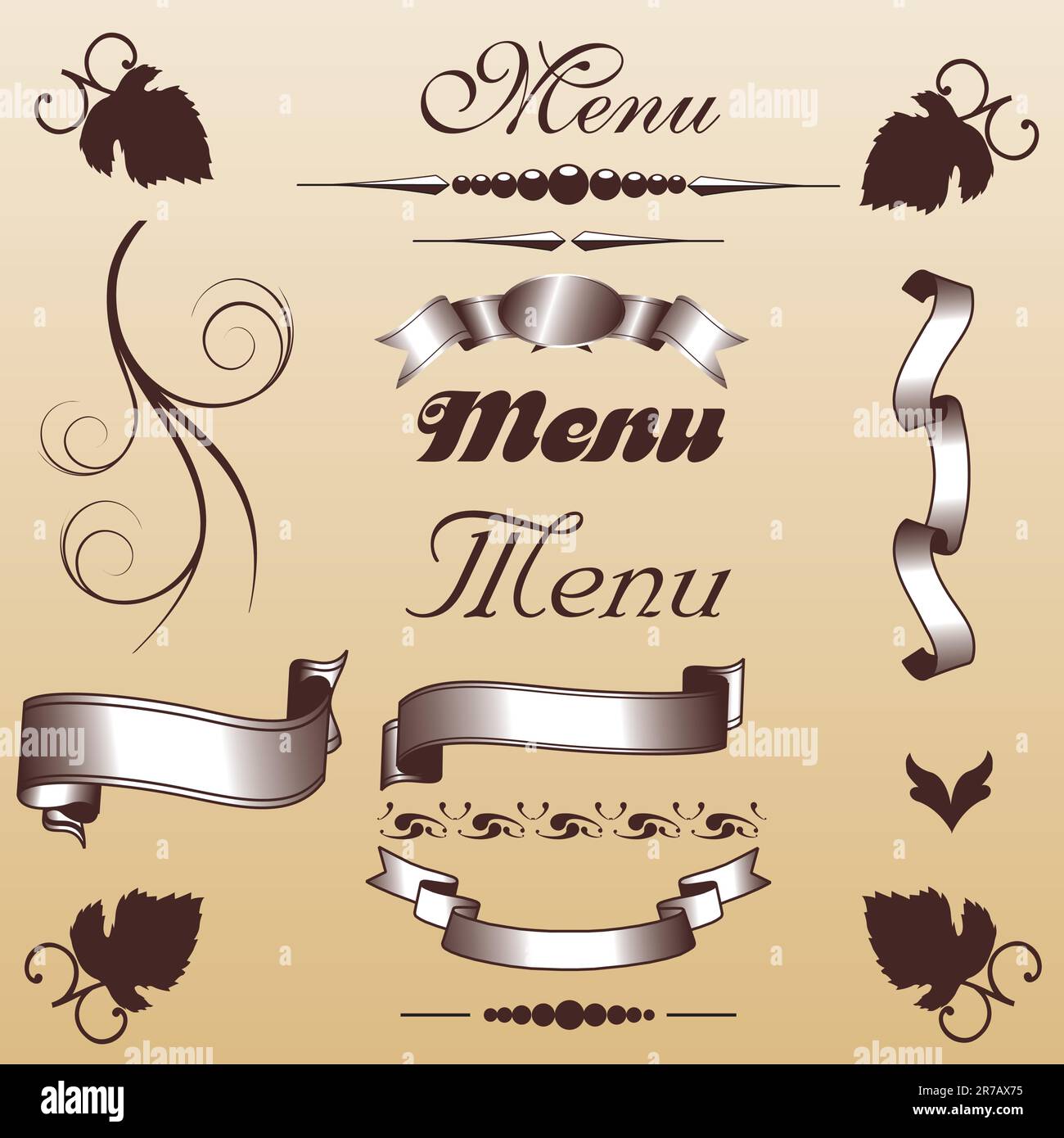 ancient menu elements Stock Vector Image & Art - Alamy