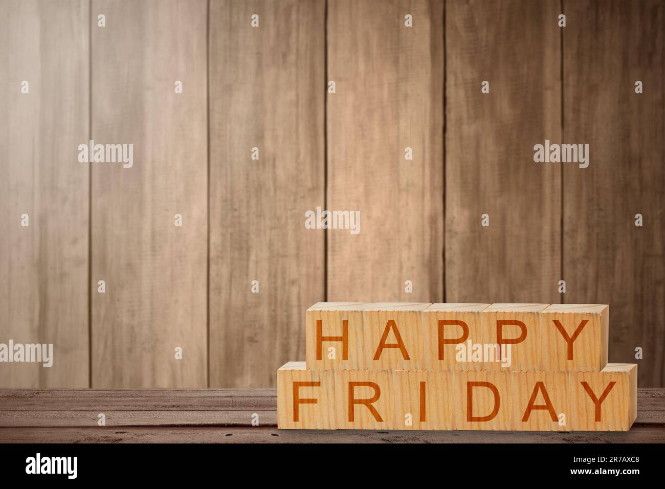 Wooden cube with a Happy Friday text. Happy Friday concept Stock Photo ...