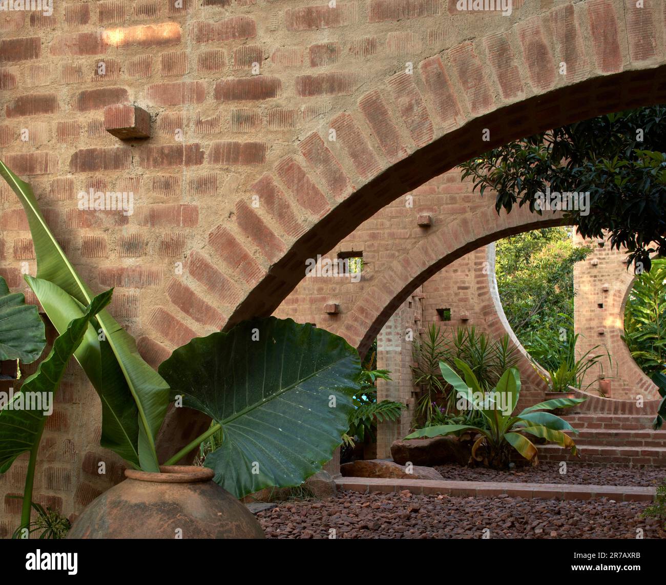 Afternoon view though arches. Subteranian Ruins, Kaggalipura, Bangalore ...