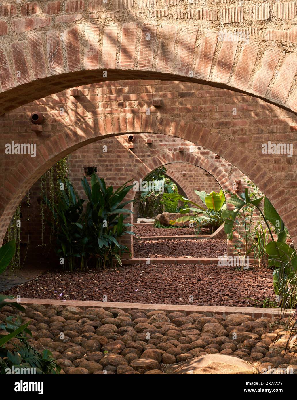 Afternoon view though arches. Subteranian Ruins, Kaggalipura, Bangalore ...