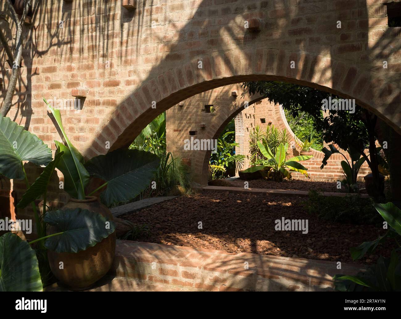 Afternoon view though arches. Subteranian Ruins, Kaggalipura, Bangalore ...
