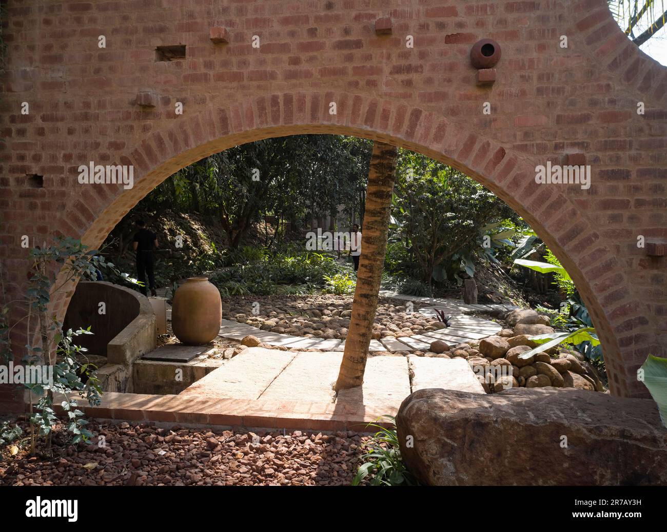 Afternoon view though arches. Subteranian Ruins, Kaggalipura, Bangalore ...