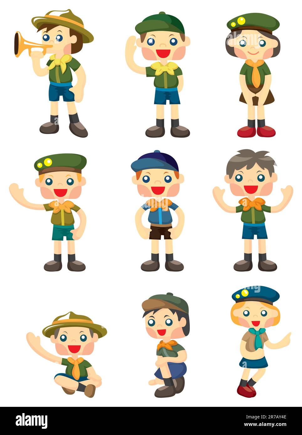 Girl scout cartoon character hi-res stock photography and images - Alamy