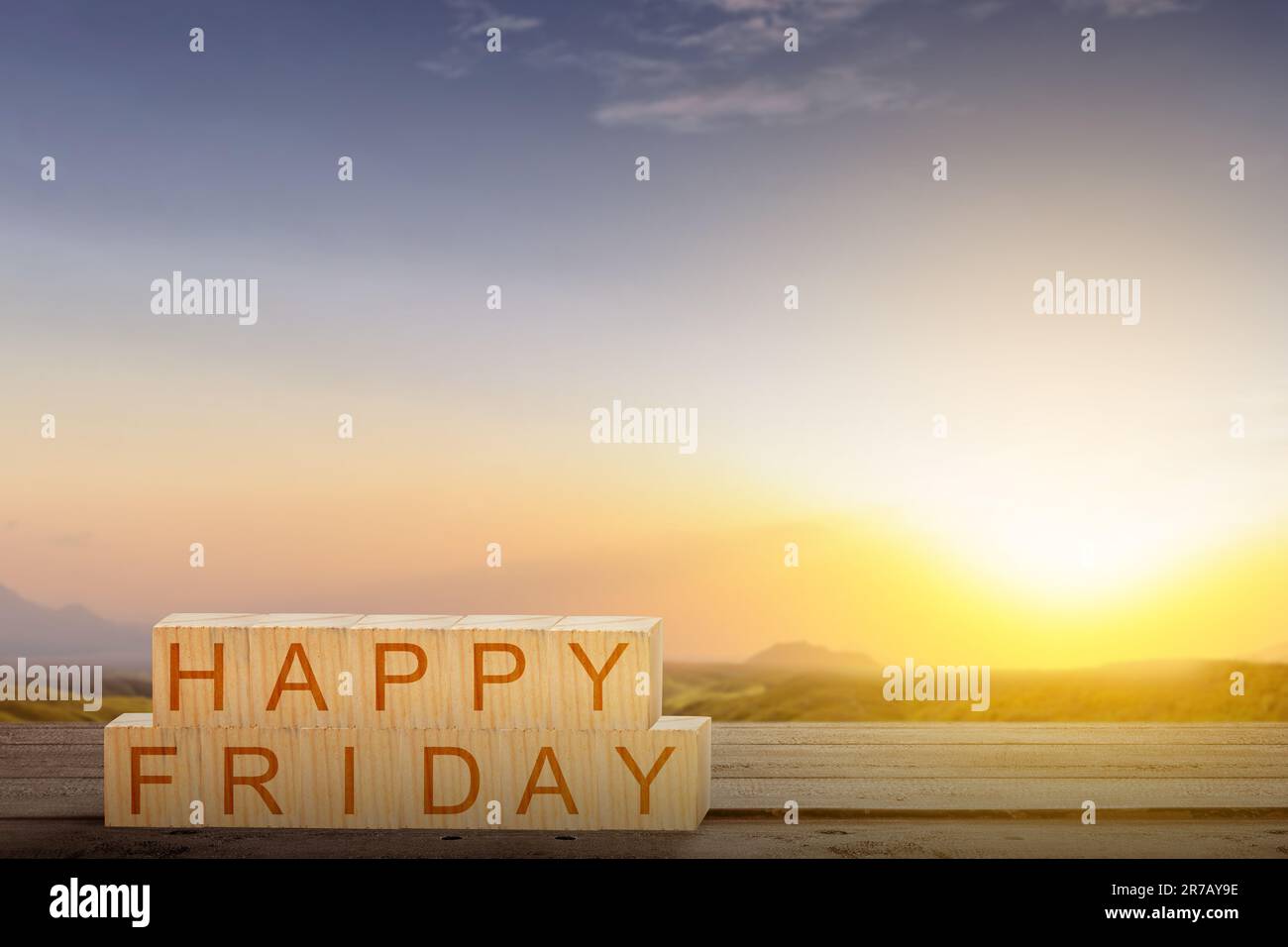 Wooden cube with a Happy Friday text. Happy Friday concept Stock Photo ...