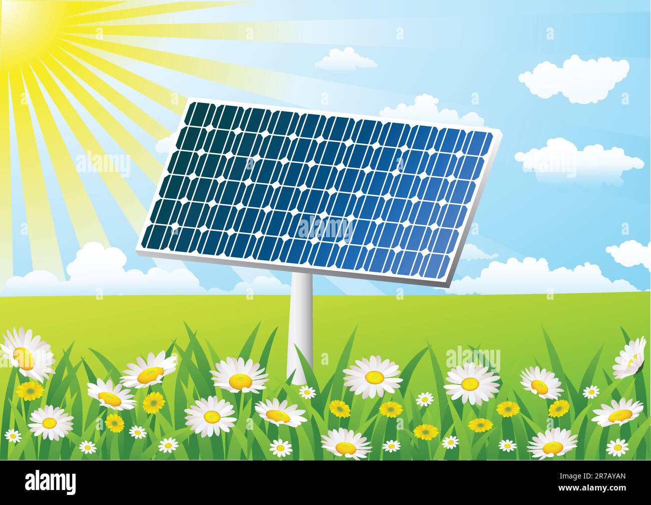 Solar cell plant Stock Vector Images - Alamy