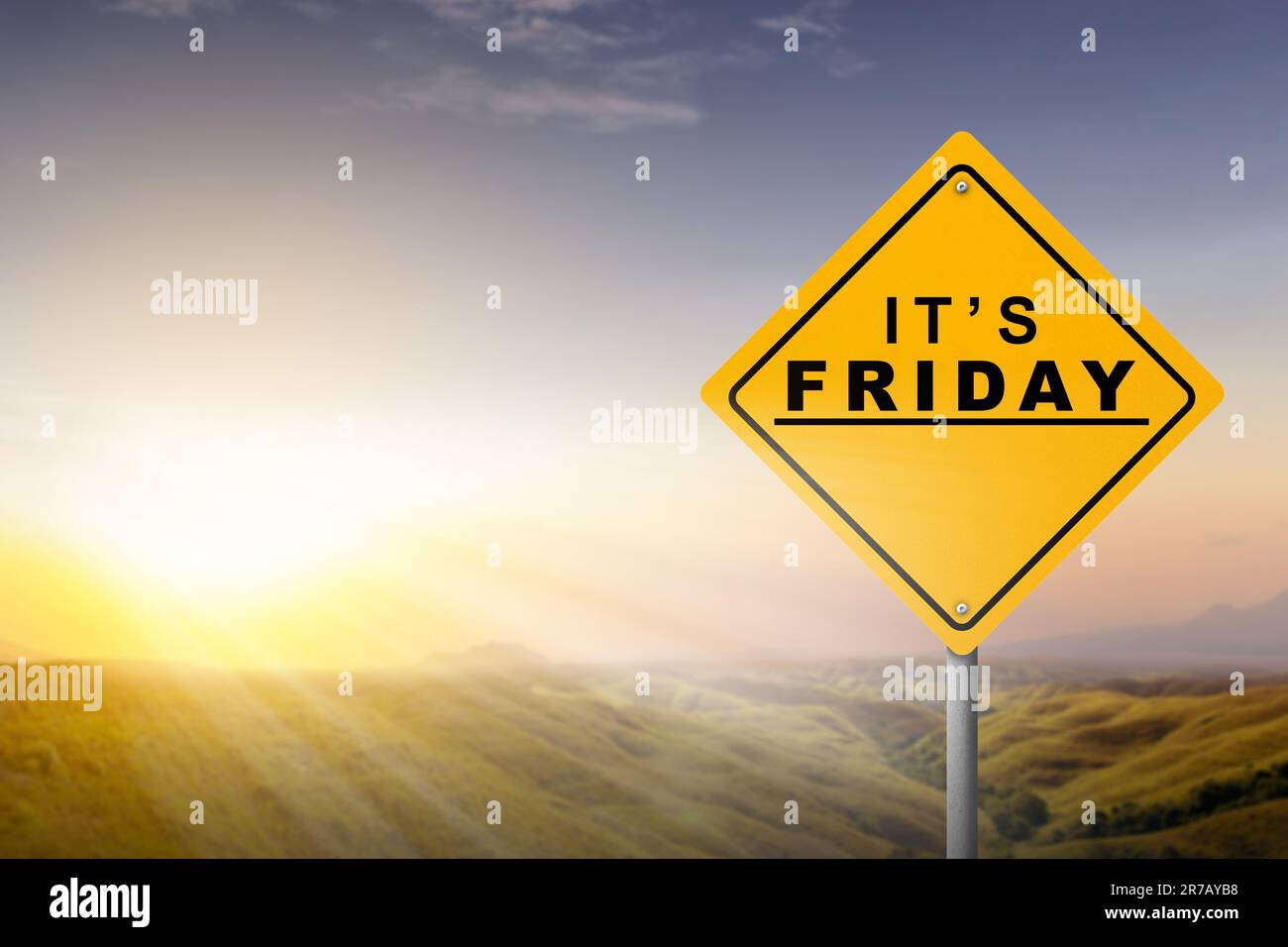 Warning sign with It's Friday text. Happy Friday concept Stock Photo ...
