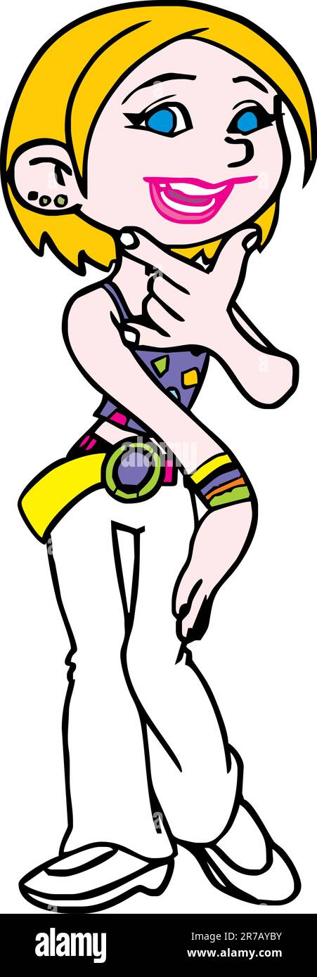 a vector illustration of colorful girl Stock Vector Image & Art - Alamy