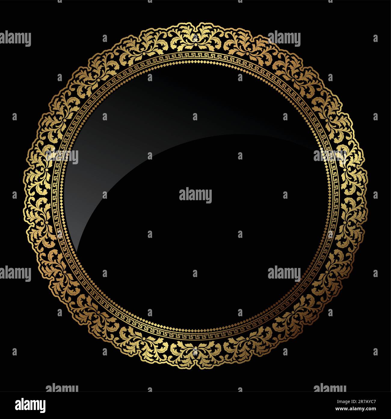 Decorative circular frame in metallic gold colours Stock Vector Image ...