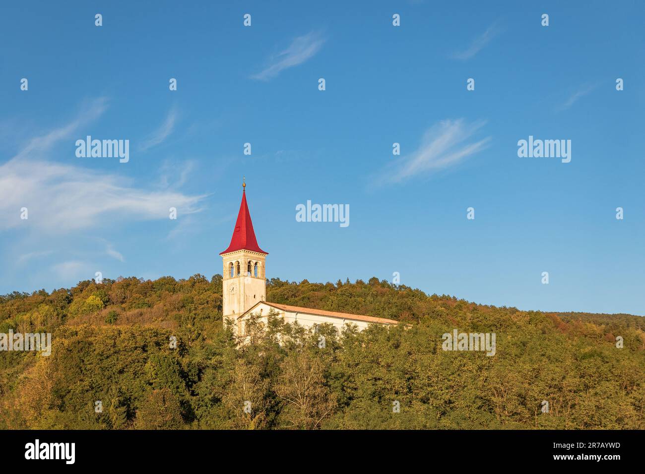 The church of St.Peter captured in the afternoon golden hour, Ilirska ...