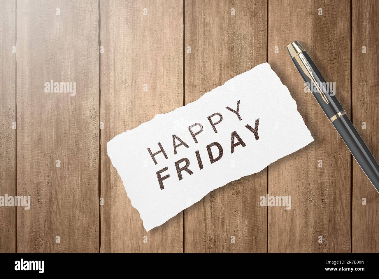 Note with Happy Friday text. Happy Friday concept Stock Photo - Alamy