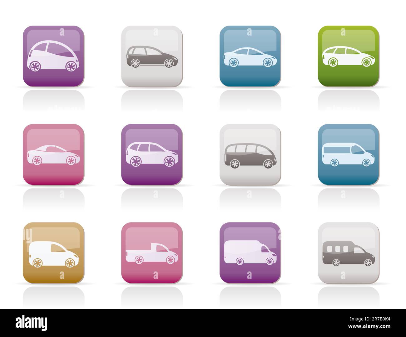 different types of cars icons - Vector icon set Stock Vector Image ...