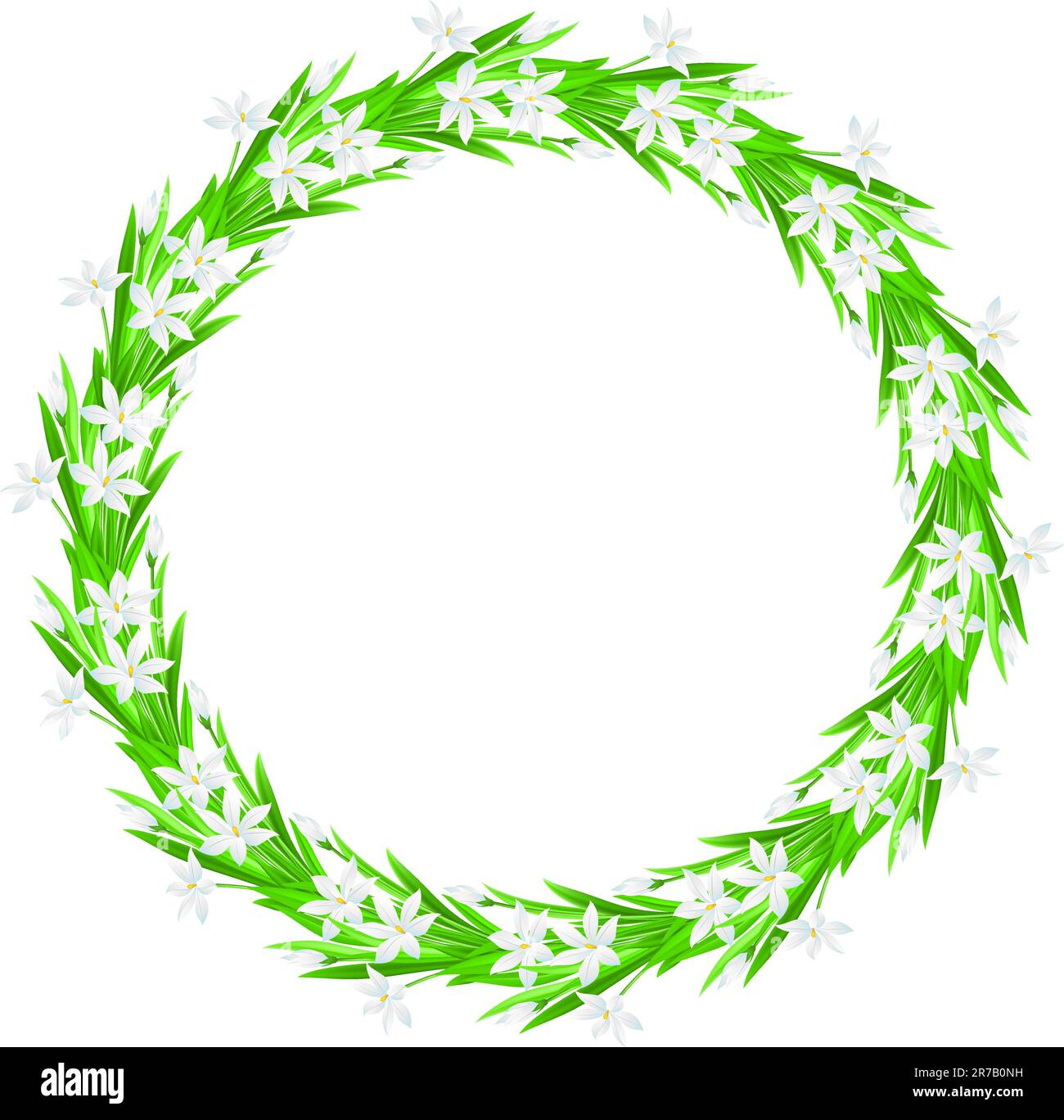 Vector illustration of spring flower frame. Ring Stock Vector Image ...