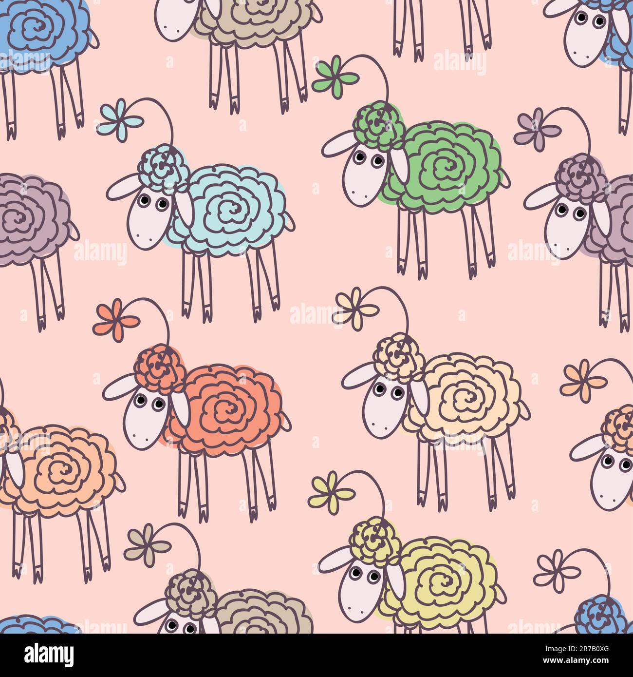 Background with funny sheep Stock Vector Image & Art - Alamy