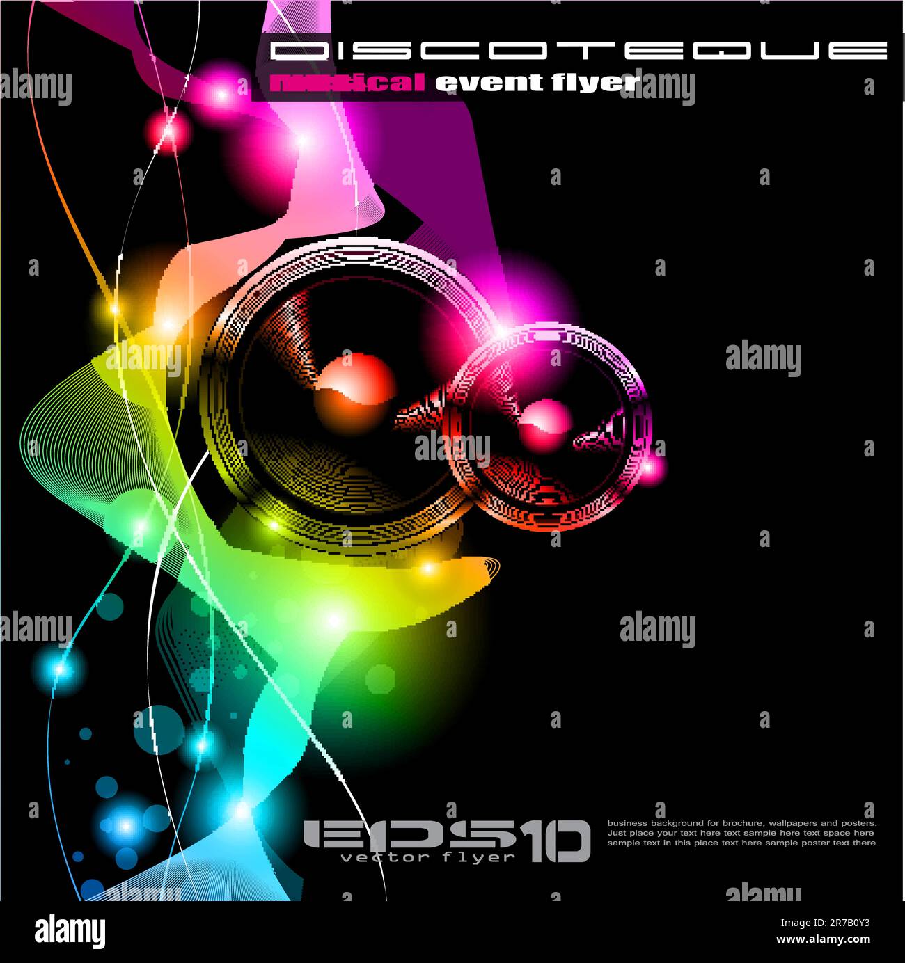Alternative Disco Flyer for International Music Event Stock Vector ...