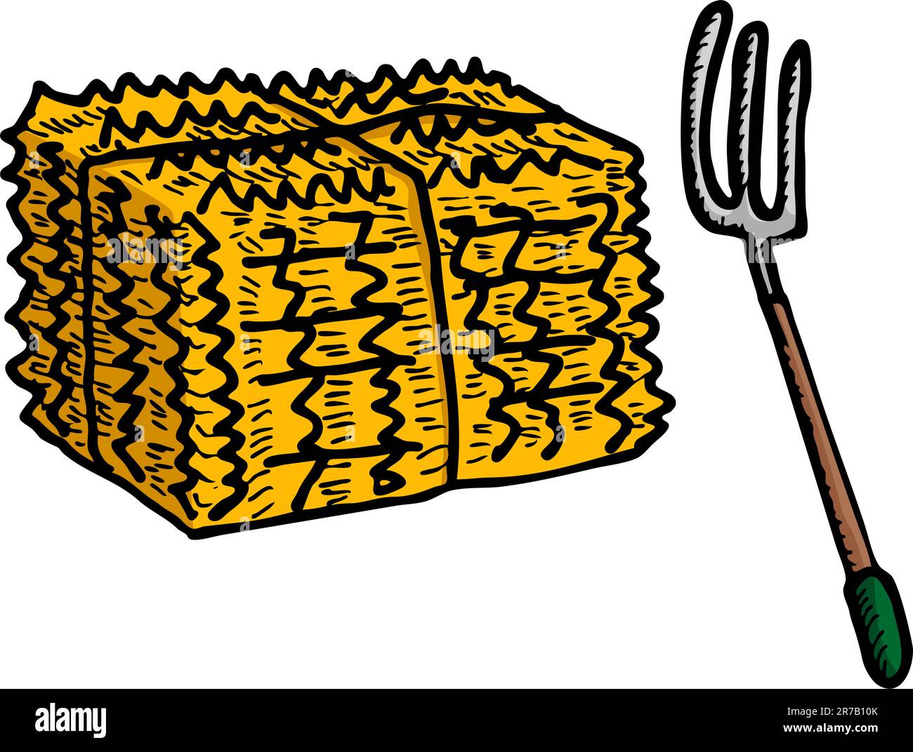 Baled hay Stock Vector Images - Alamy