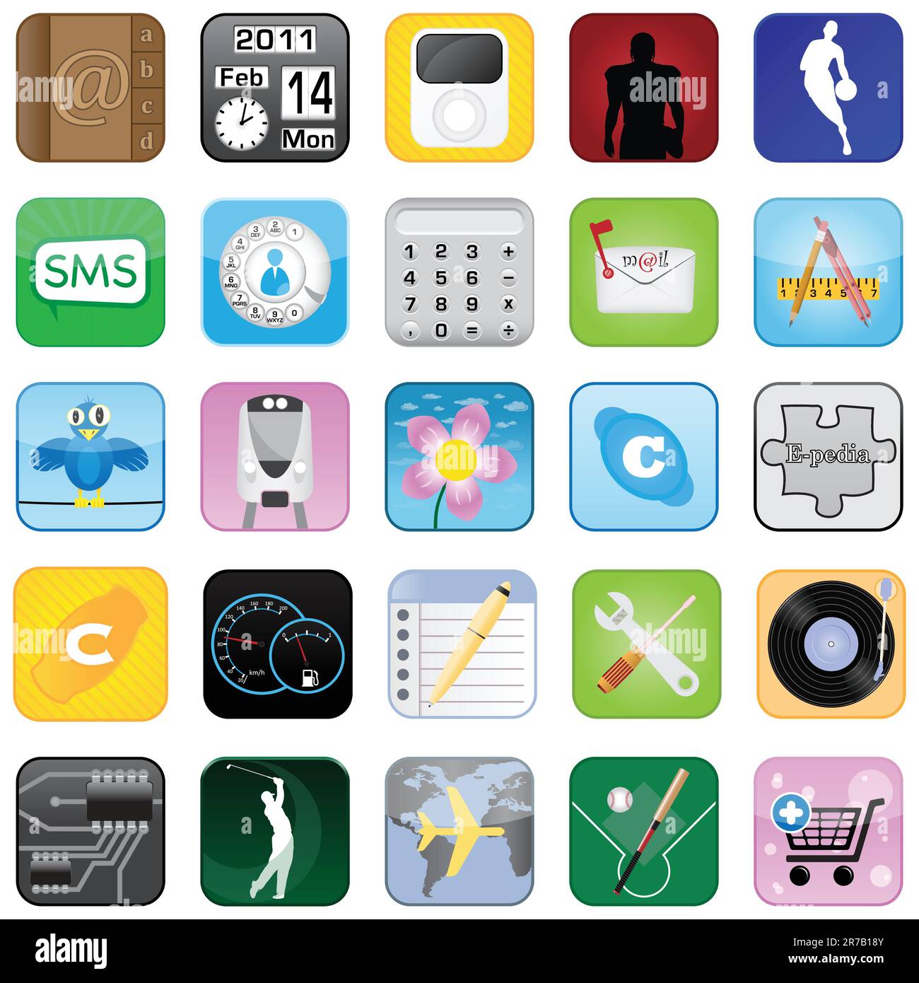 Multimedia Icons For Web And Mobile Phone Apps Stock Vector Image & Art ...