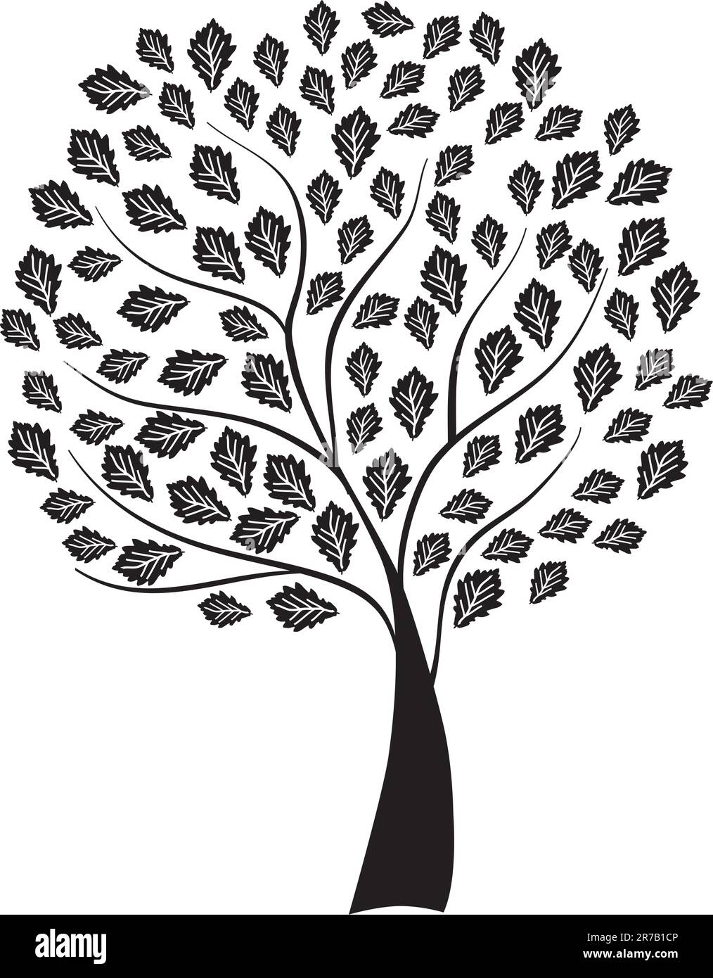 vector illustration of an abstract tree with leaves Stock Vector Image ...