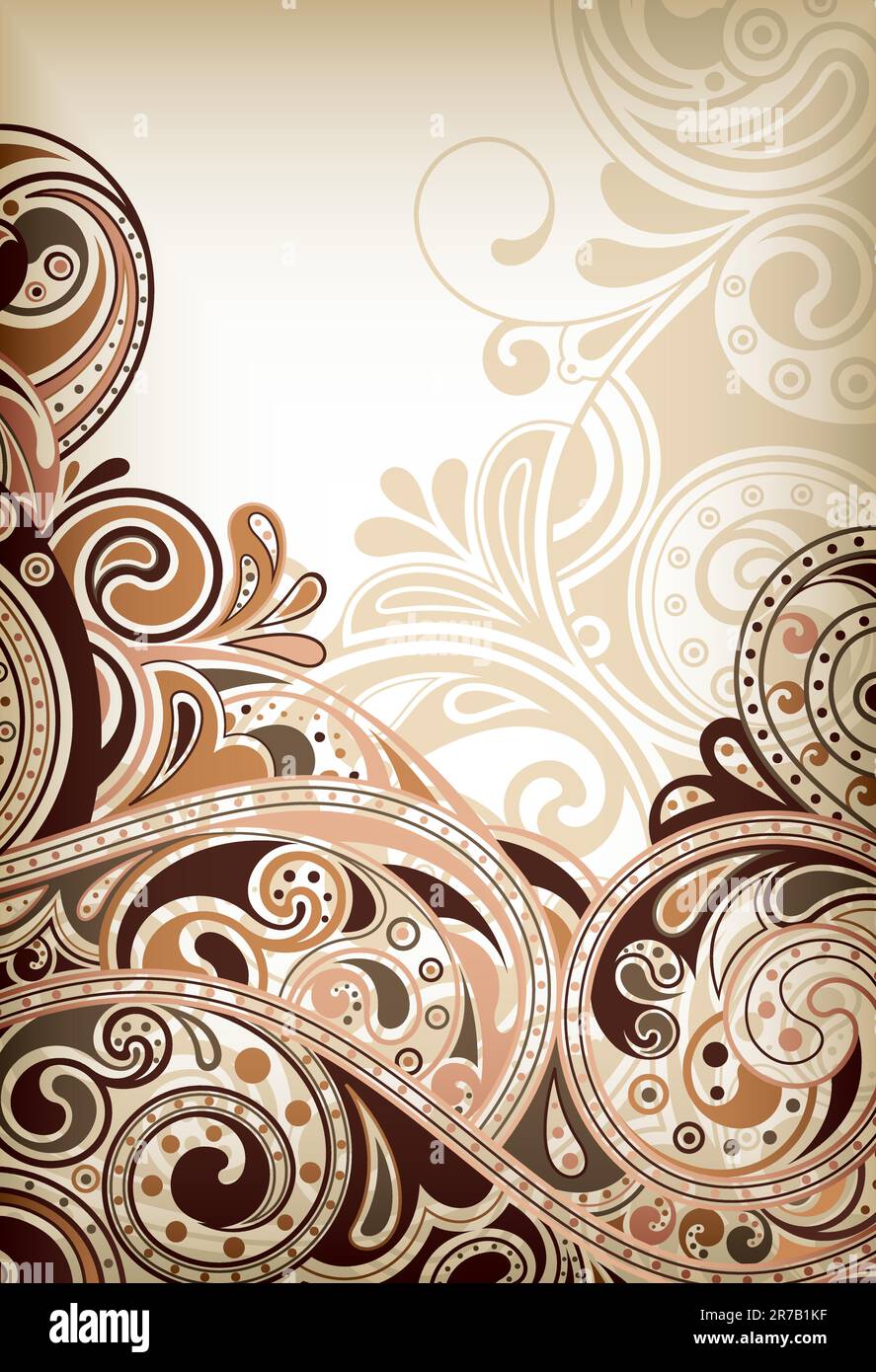 Illustration of abstract floral scroll Stock Vector Image & Art - Alamy