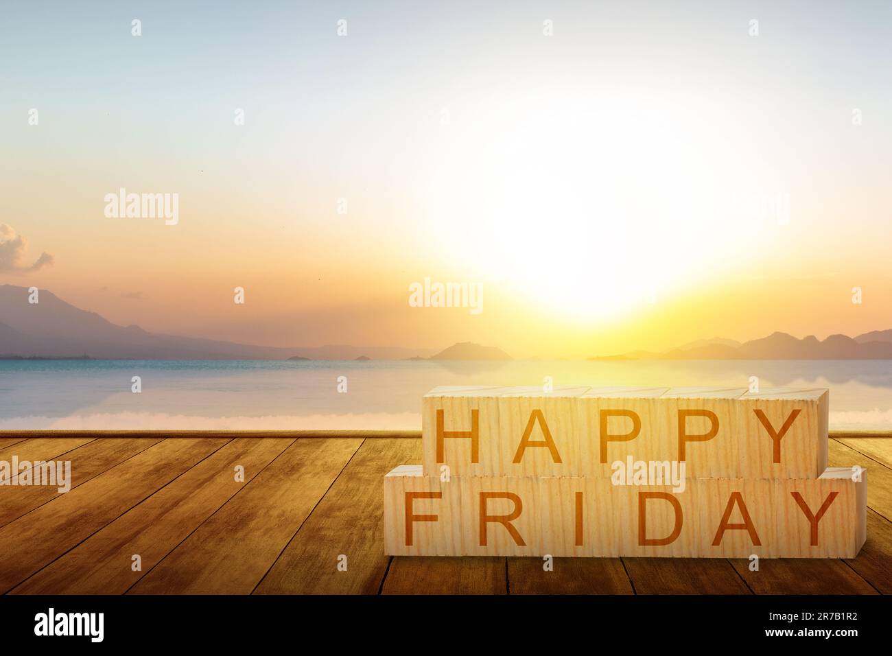 Wooden cube with a Happy Friday text. Happy Friday concept Stock Photo ...