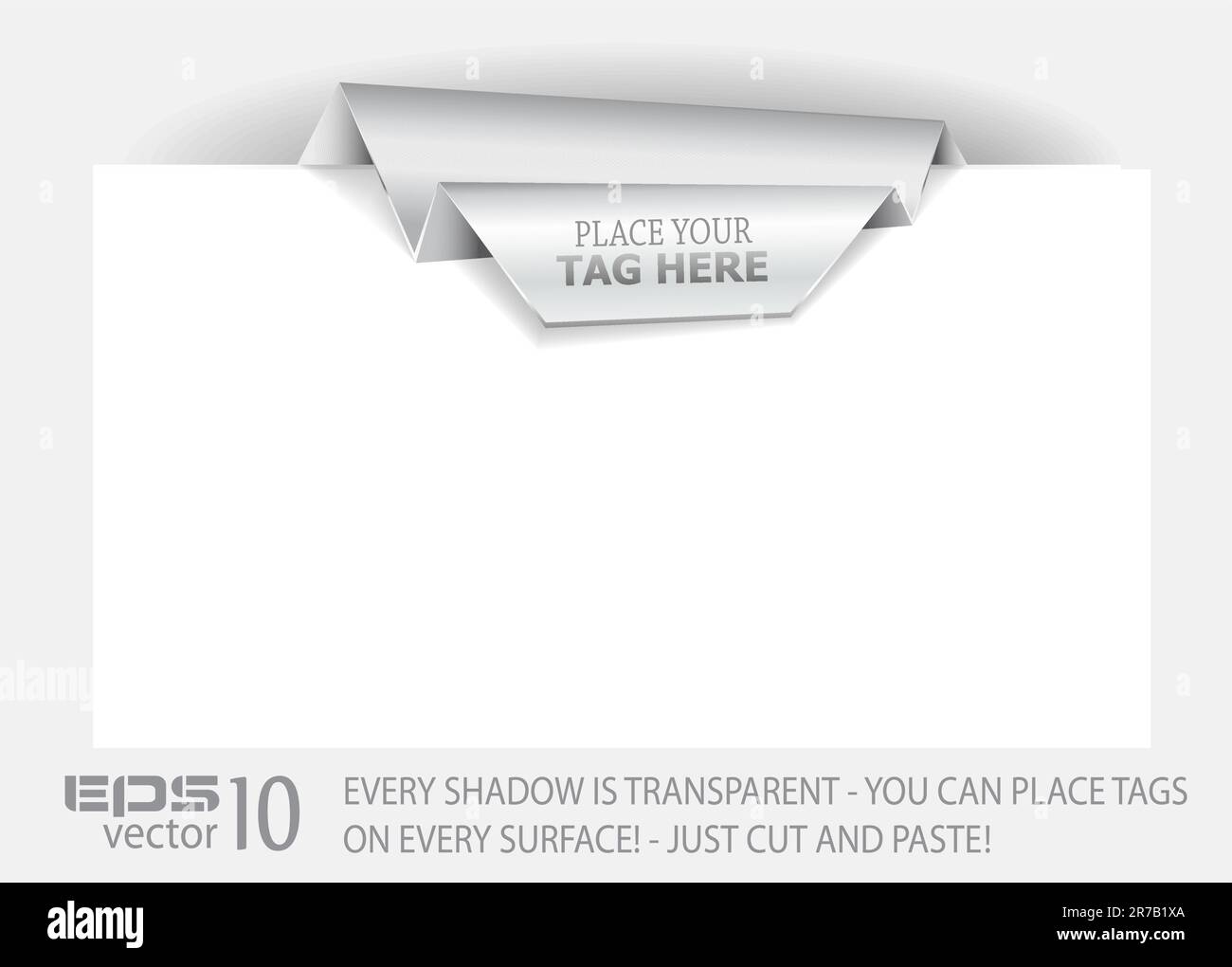 Origami Paper tag with TRANSPARENT shadows. You can place it on every ...