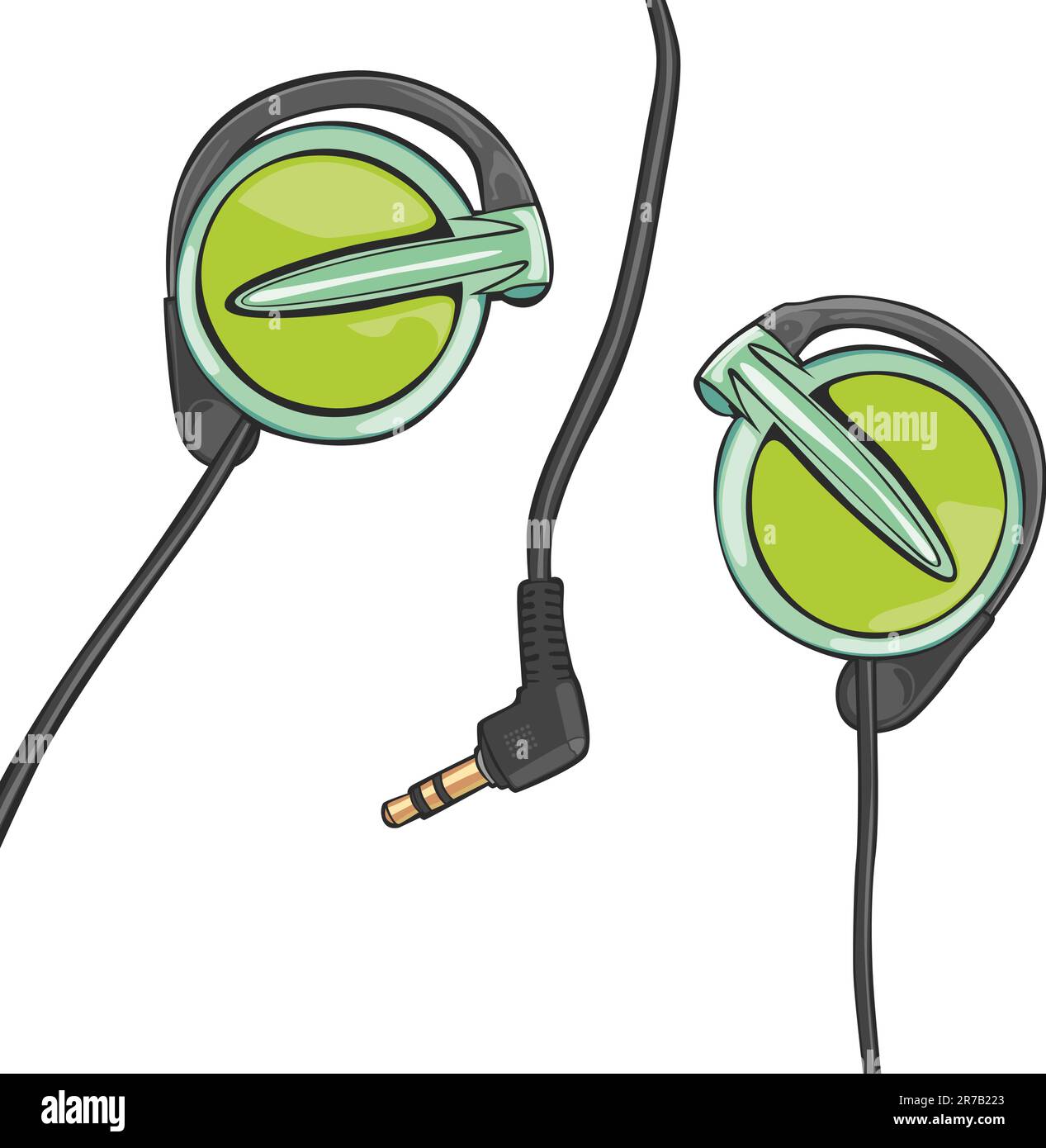 fully editable vector illustration of earphones isolated on white Stock ...