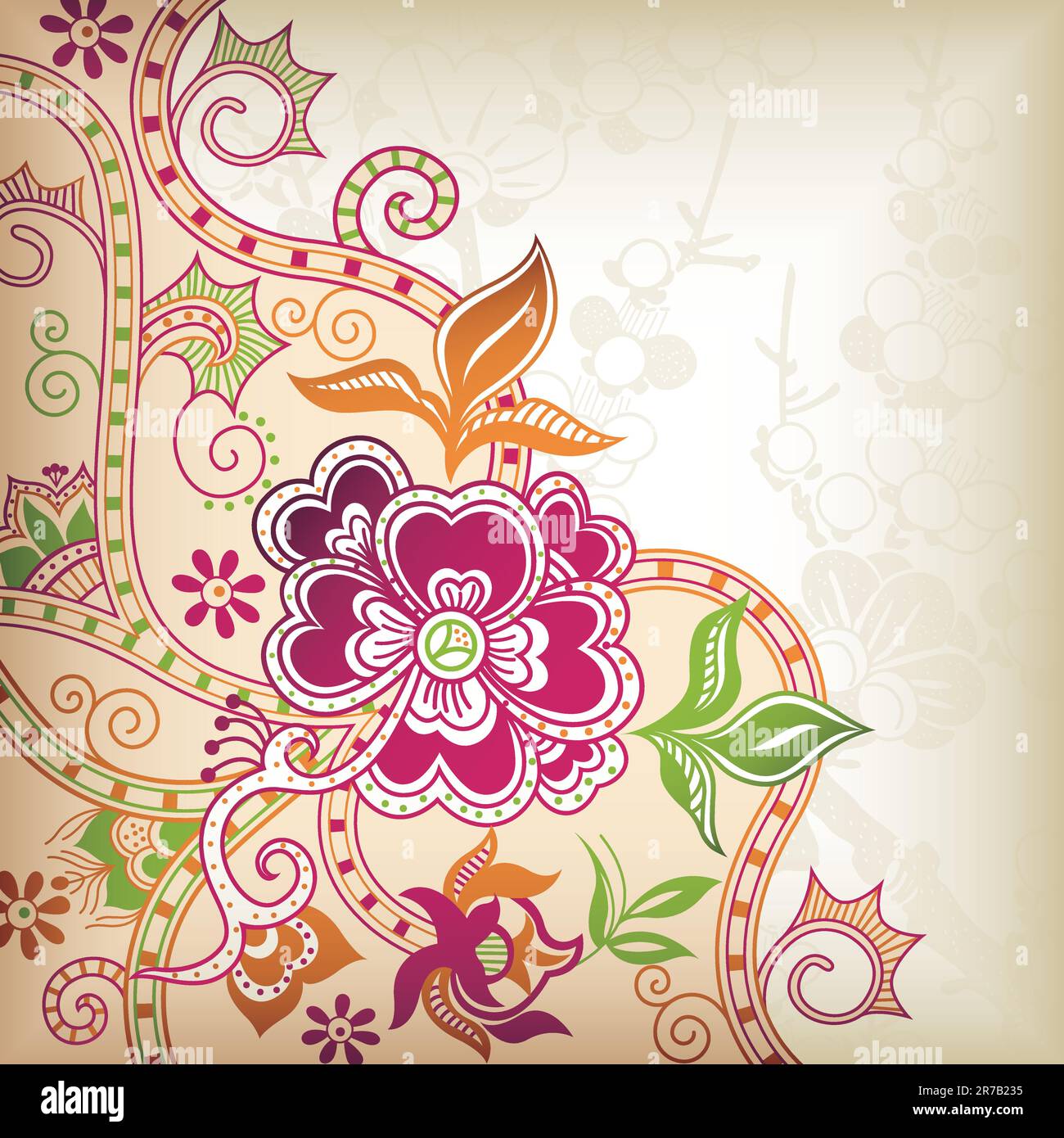 Illustration of abstract floral scrolls Stock Vector Image & Art - Alamy