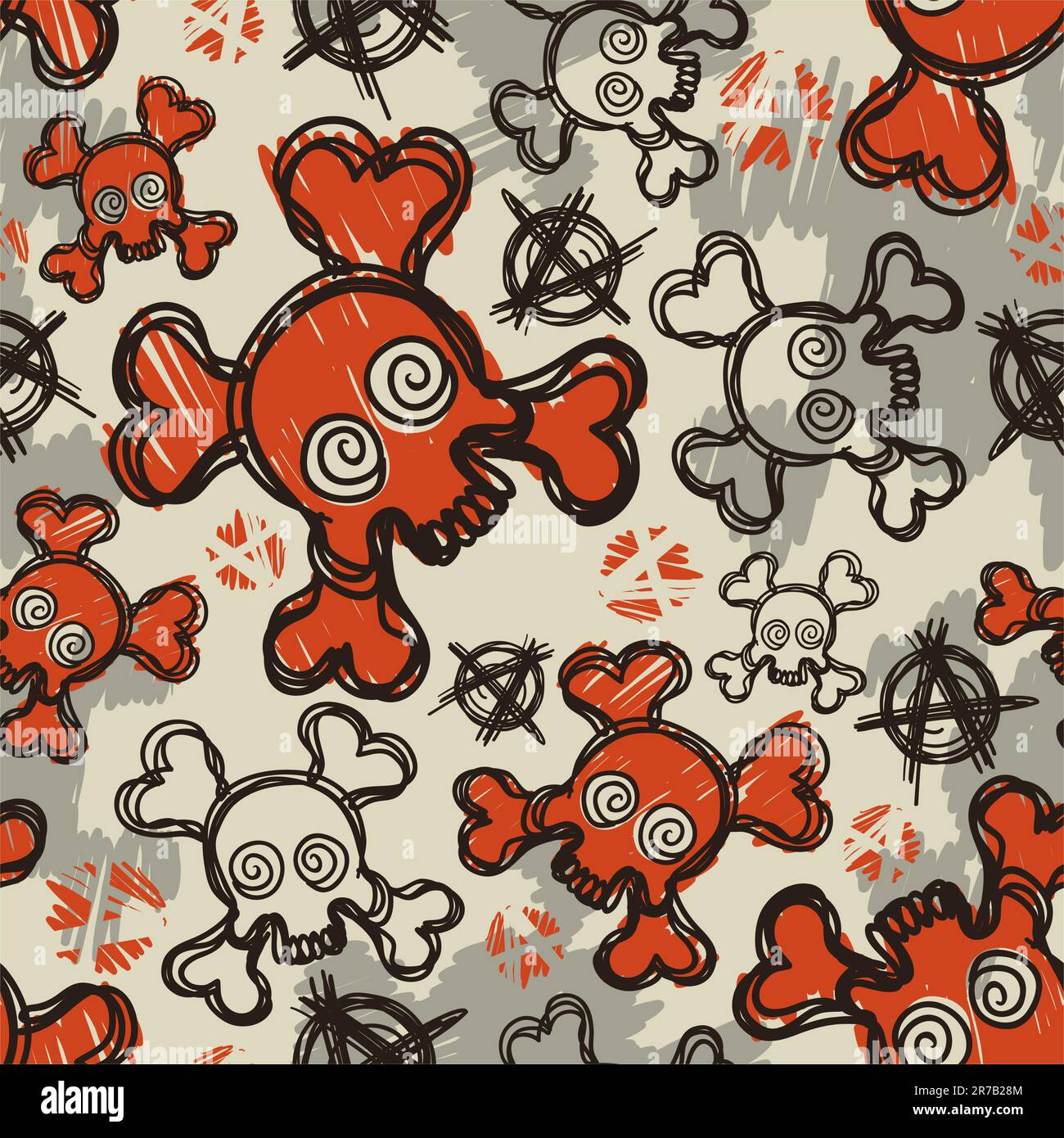 Abstract seamless texture. Cool hand drawn design in grunge style Stock ...