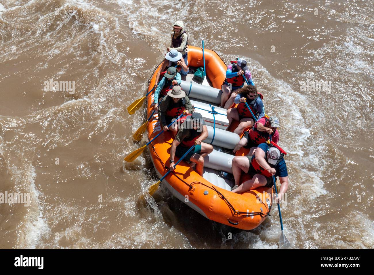 Tourists enjoy a rafting trip through the big waves in White's Rapid on ...