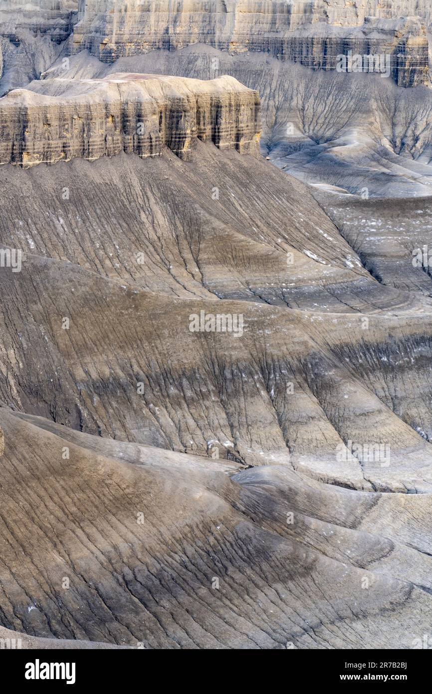 Colorful eroded clay hills of the Moonscape from the Skyline Overlook ...