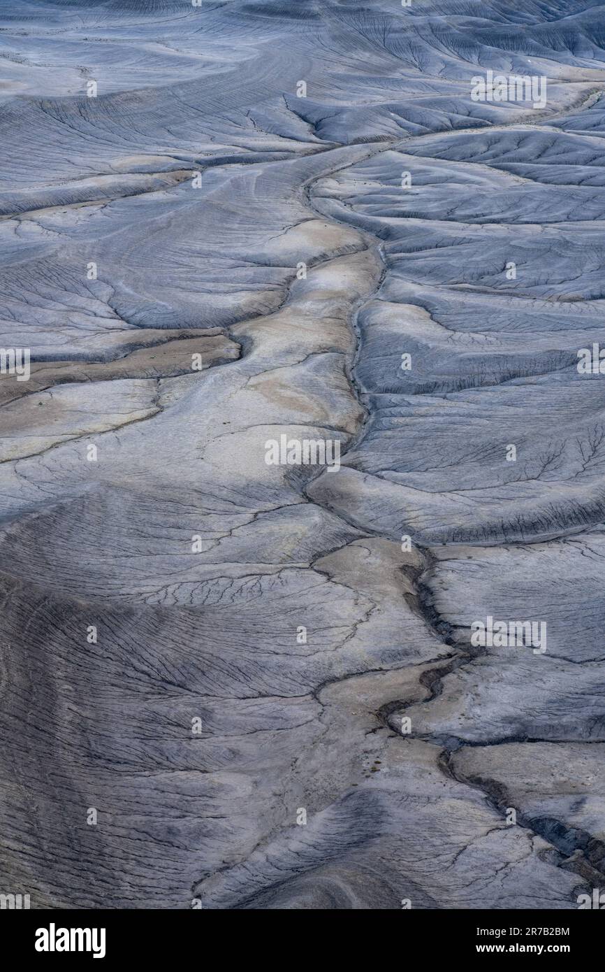 Colorful eroded clay hills of the Moonscape from the Skyline Overlook ...