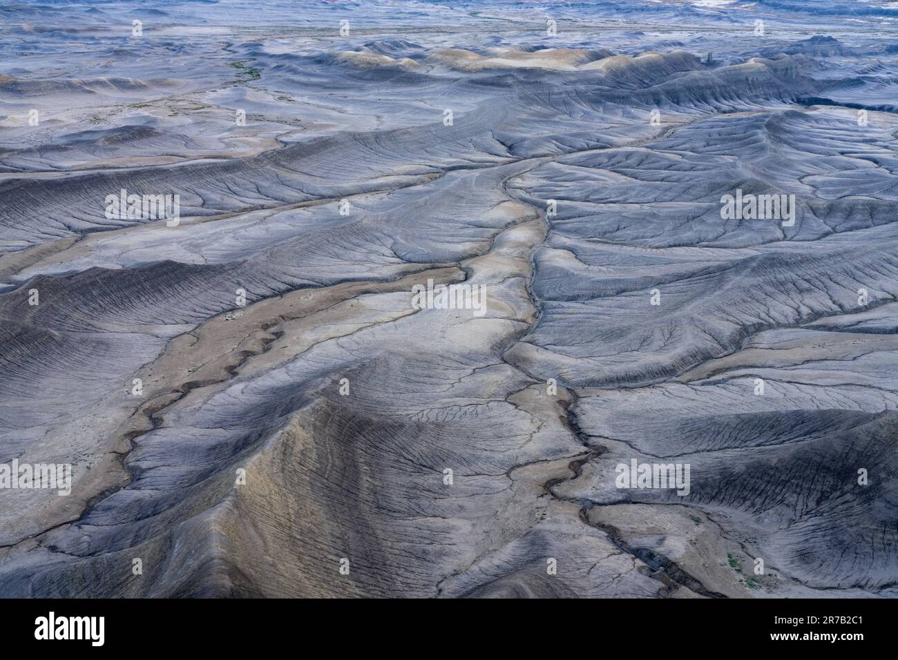 Colorful eroded clay hills of the Moonscape from the Skyline Overlook ...